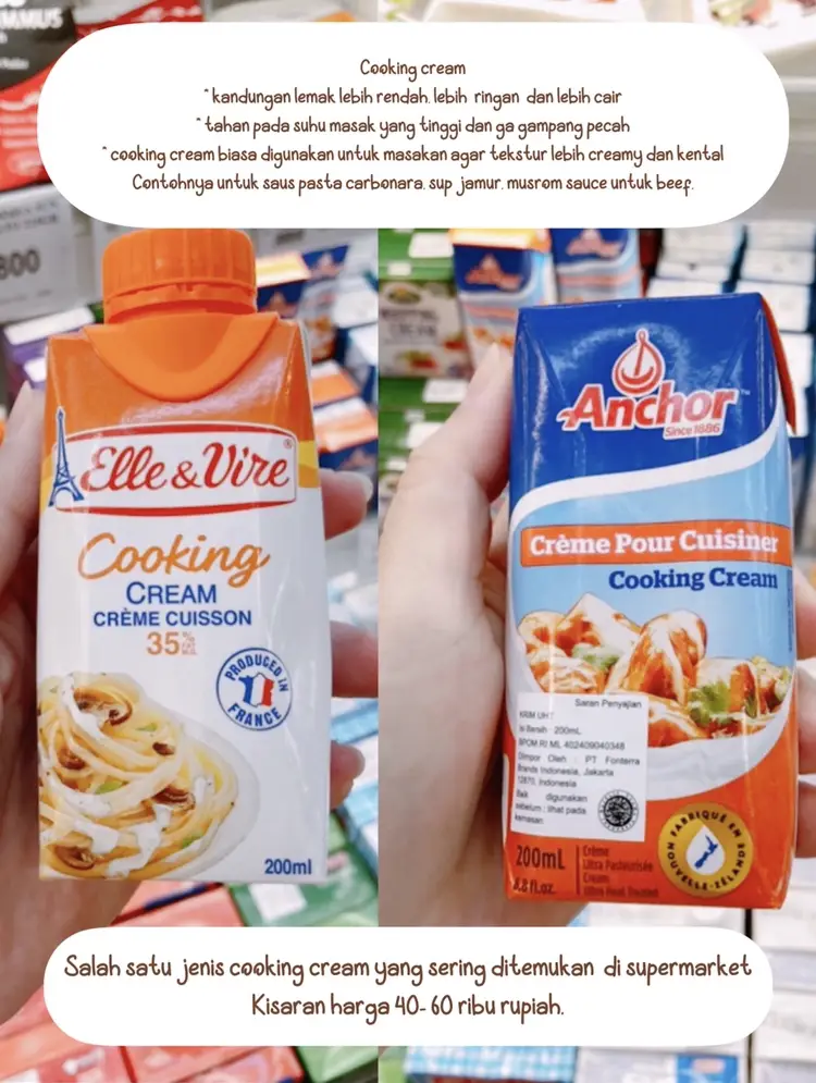 Kenali bedanya cooking cream dan Whipping cream! | Galeri diposting ...