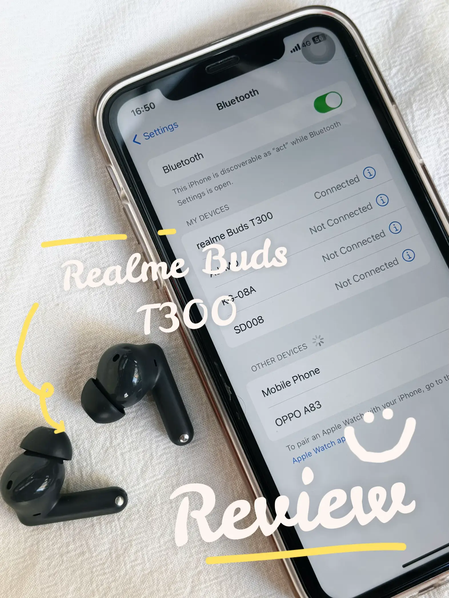 หูฟัง Realme Buds T300 คุณภาพเกินราคาา 🎧🔥🎶 | แกลเลอรีที่โพสต์โดย ᪤𓈒 meowmatcha | Lemon8