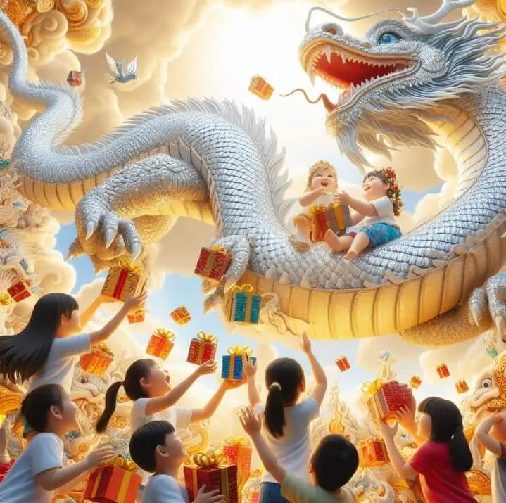 พรุ่งนี้วันเด็กแห่งชาติเลยนำภาพมังกรประทานพรมาฝาก | แกลเลอรีที่โพสต์โดย Phonauma | Lemon8