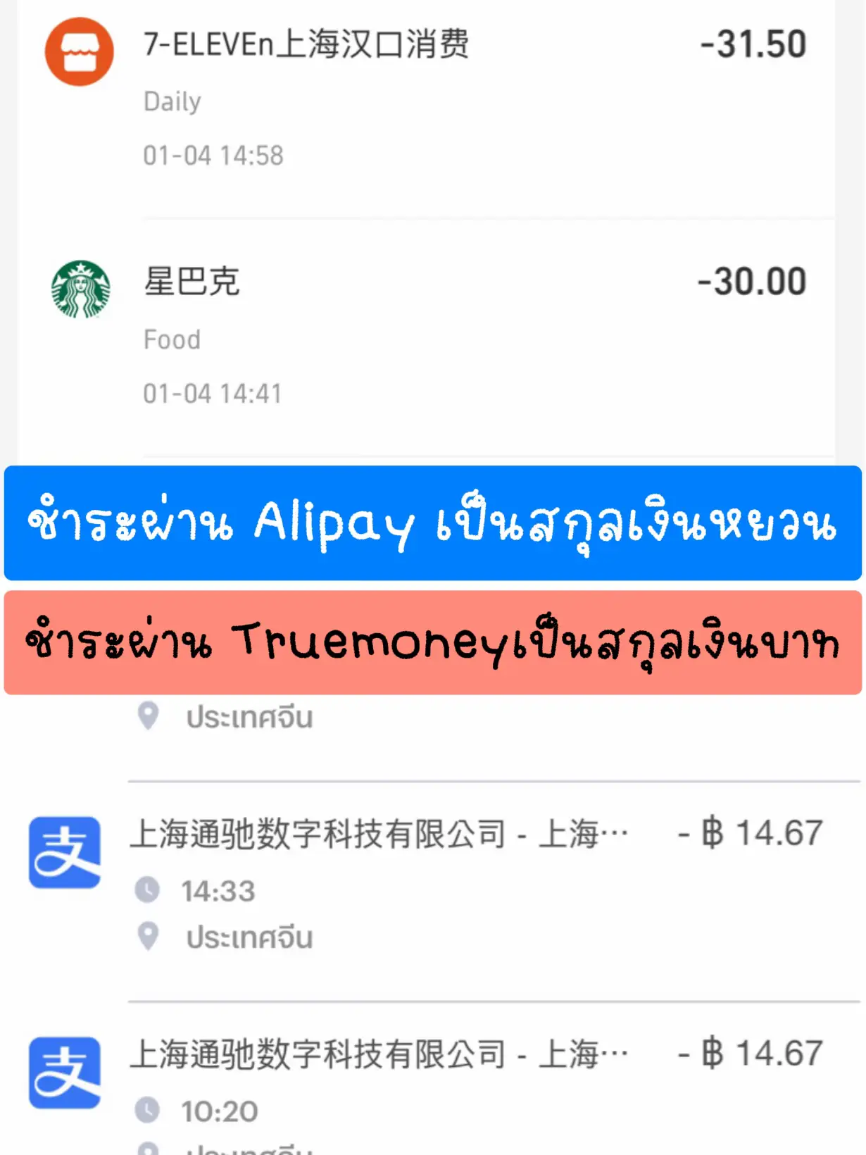 🇨🇳 ใช้จ่ายที่จีนง่ายๆด้วย 2 แอปนี้ Alipay และ Truemoney 💸 | แกลเลอรีที่โพสต์โดย my tulip🌷—• | Lemon8