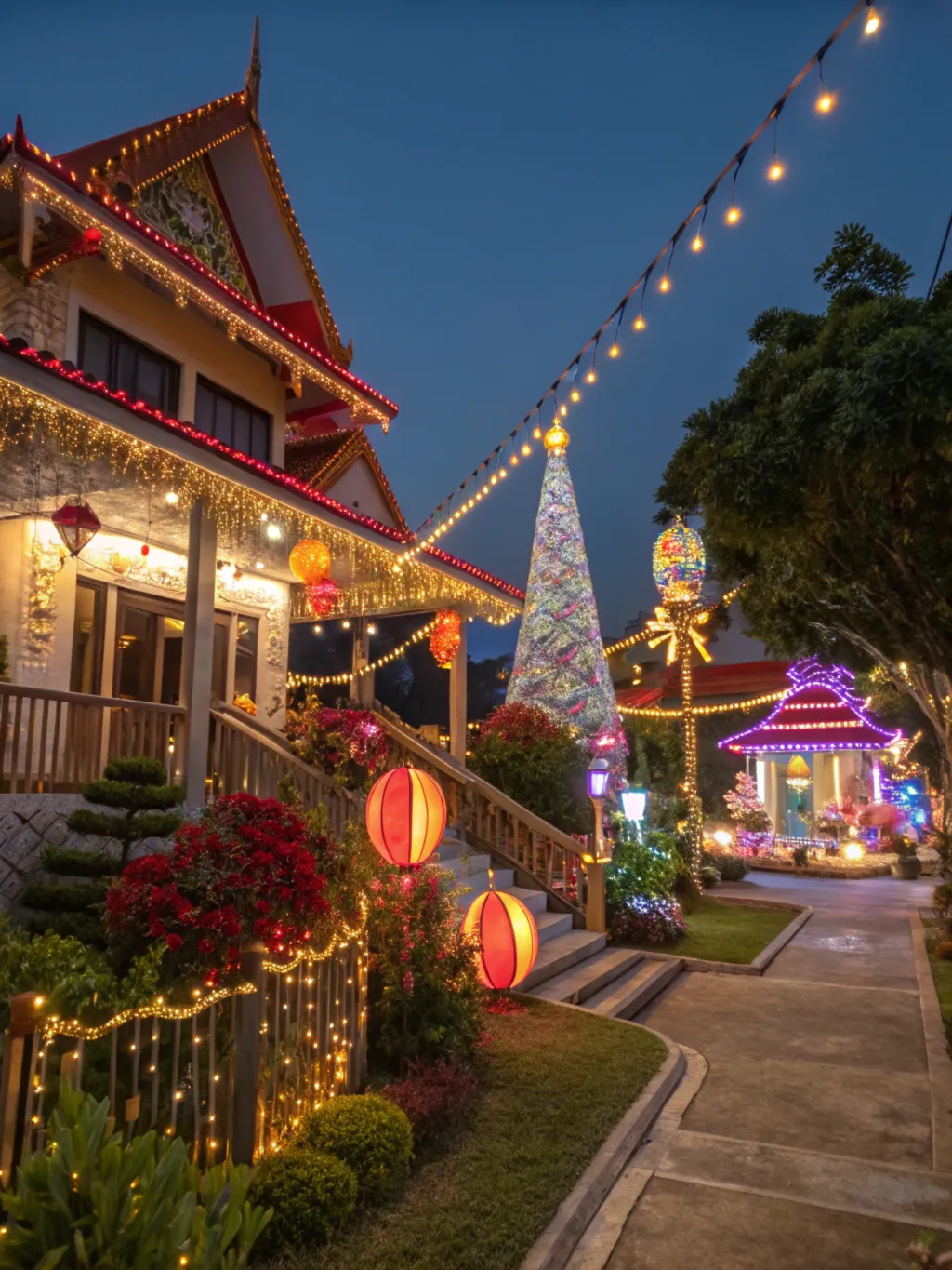 ใครเห็นก็ต้องว้าว! ไอเดียตกแต่งไฟประดับปีใหม่ 🎄 | แกลเลอรีที่โพสต์โดย ...