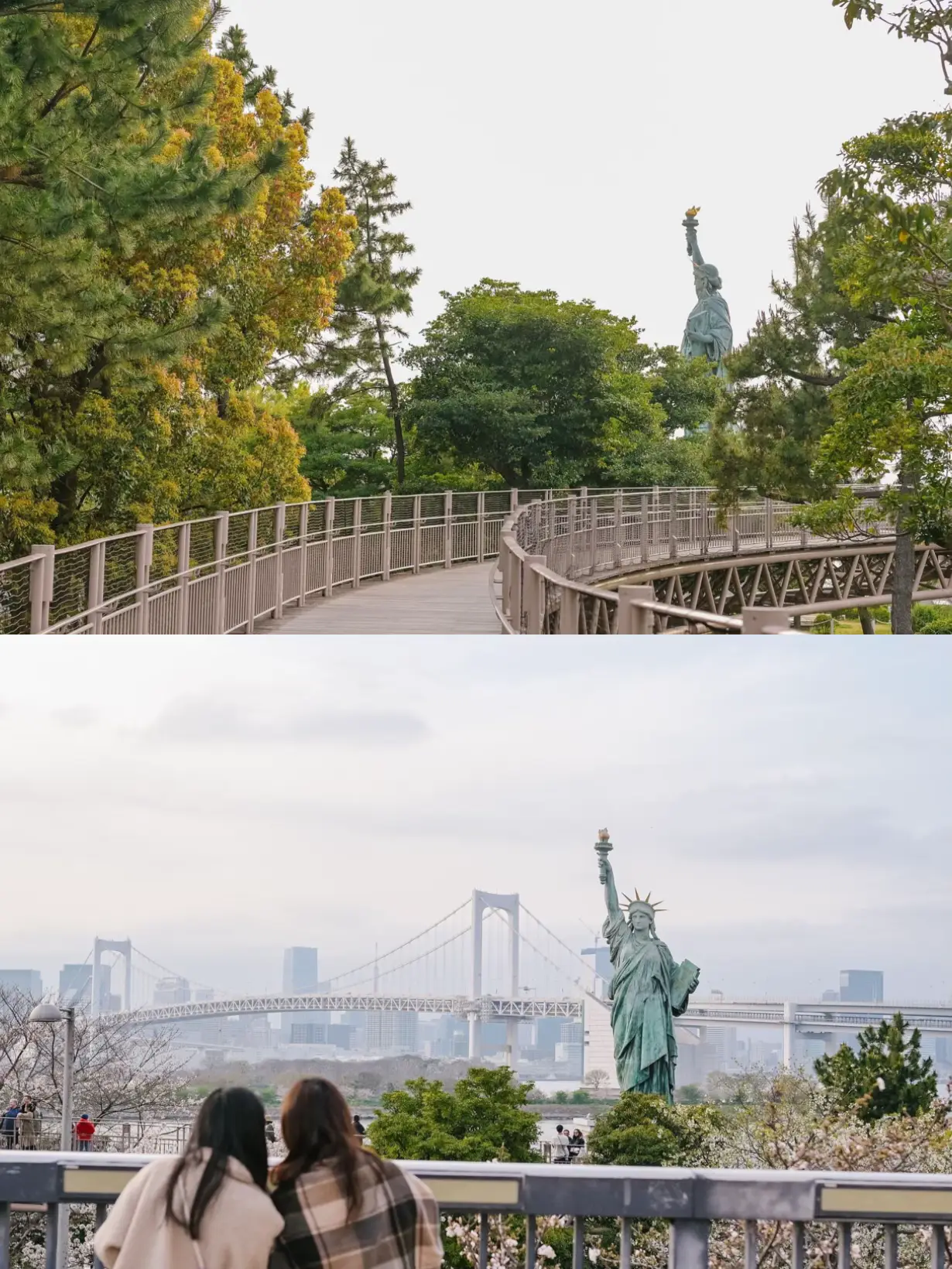 นั่งดูพระอาทิตย์ลับขอบฟ้าที่ ‘Odaiba Beach’ 🌸🌉 | แกลเลอรีที่โพสต์โดย lbzero | Lemon8
