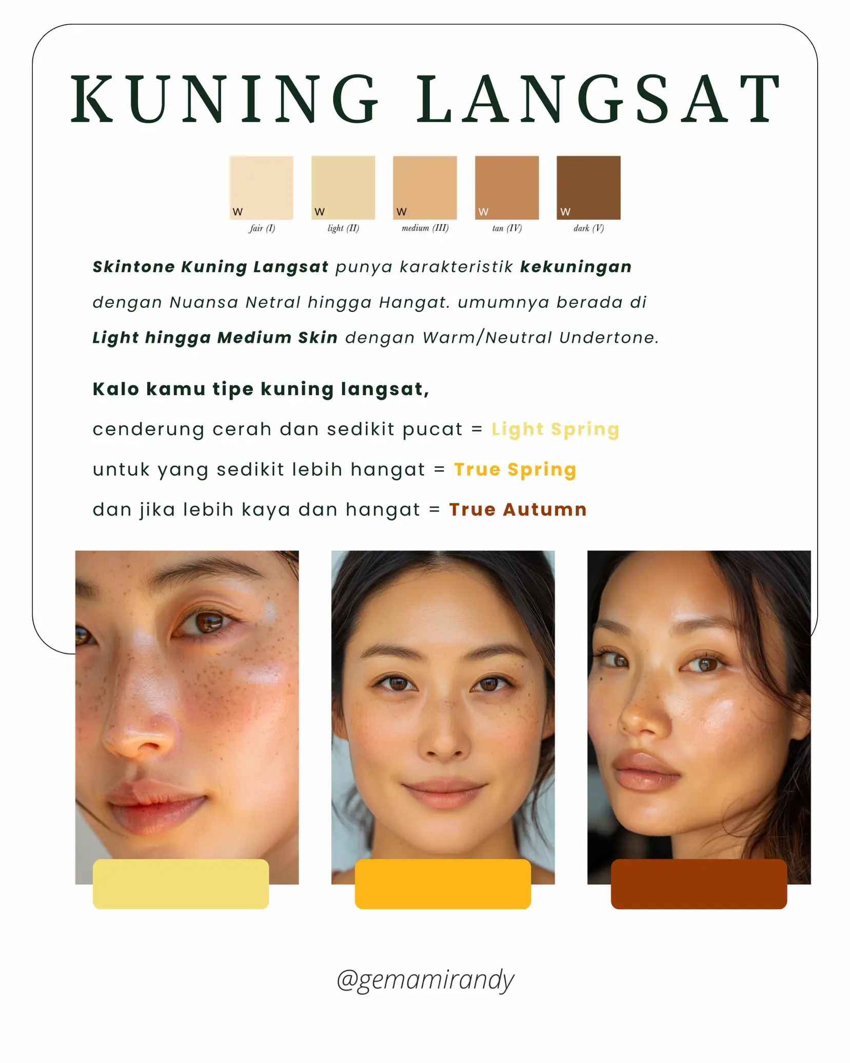 Tiga Color Season untuk Skintone Kuning Langsat 💃🏼💃🏼 | Galeri diposting ...