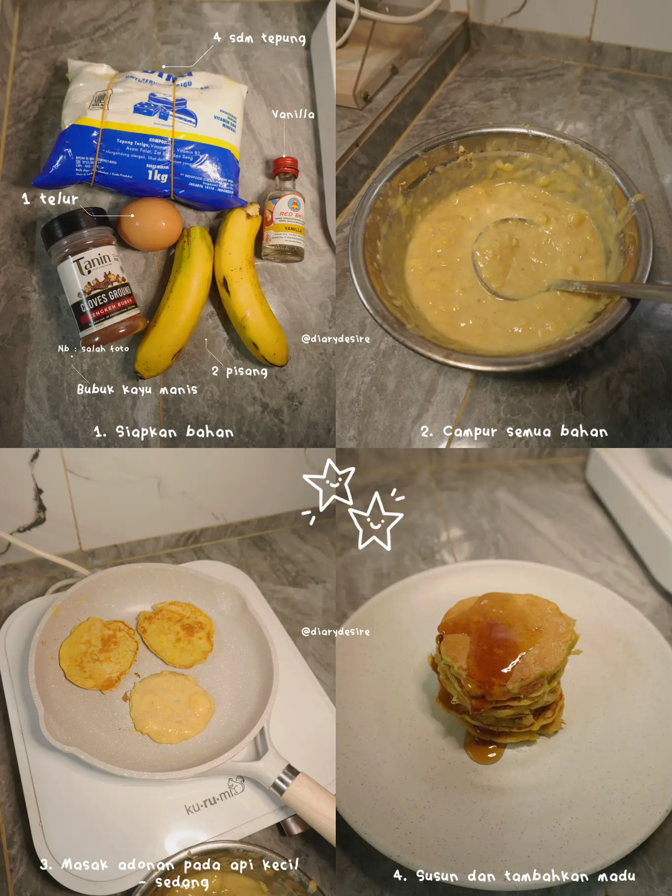 Banana Pancake Recipe | Ide Sarapan 🥞🍌 | Galeri diposting oleh Diary ...