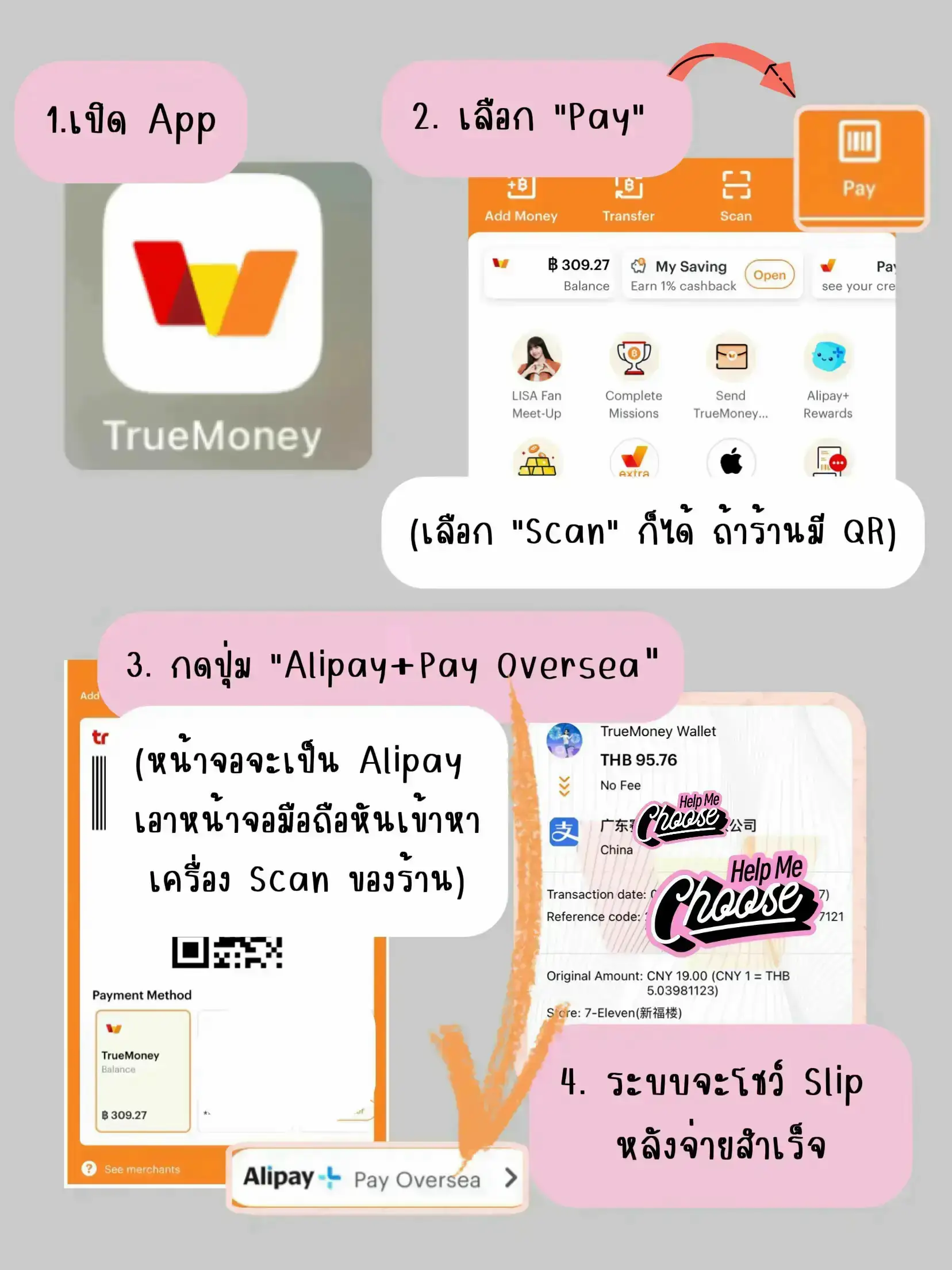 How to Scan จ่ายเงิน ตอนไปเที่ยวจีน ผ่าน App True Money | แกลเลอรีที่โพสต์โดย Cotton Budszz | Lemon8