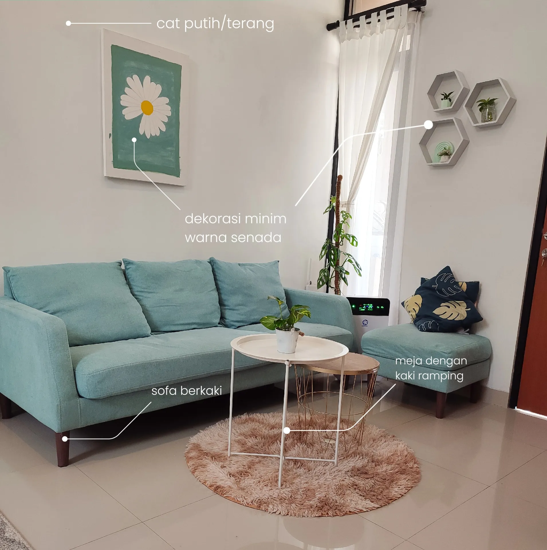 ruang tamu minimalis 2,5m x 2,5m | แกลเลอรีที่โพสต์โดย inintanur | Lemon8
