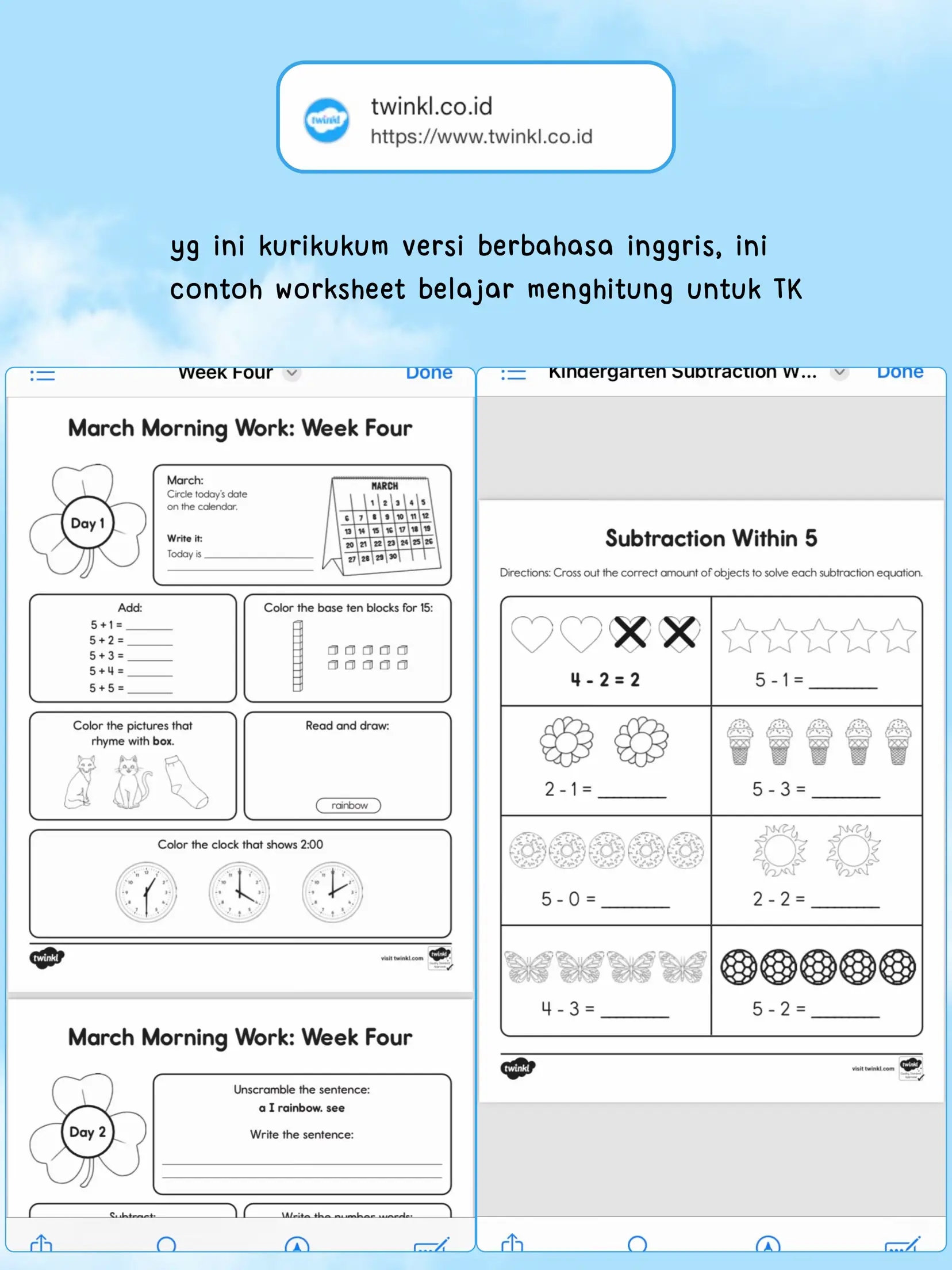 Website GRATIS utk IRT ️Print worksheet anak👏🏻🥰 | Galeri diposting oleh ...