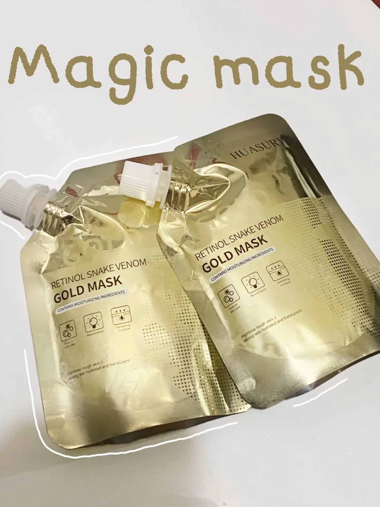 Magic gold mask 🧏🏻‍♀️ | แกลเลอรีที่โพสต์โดย peachy ☻ | Lemon8