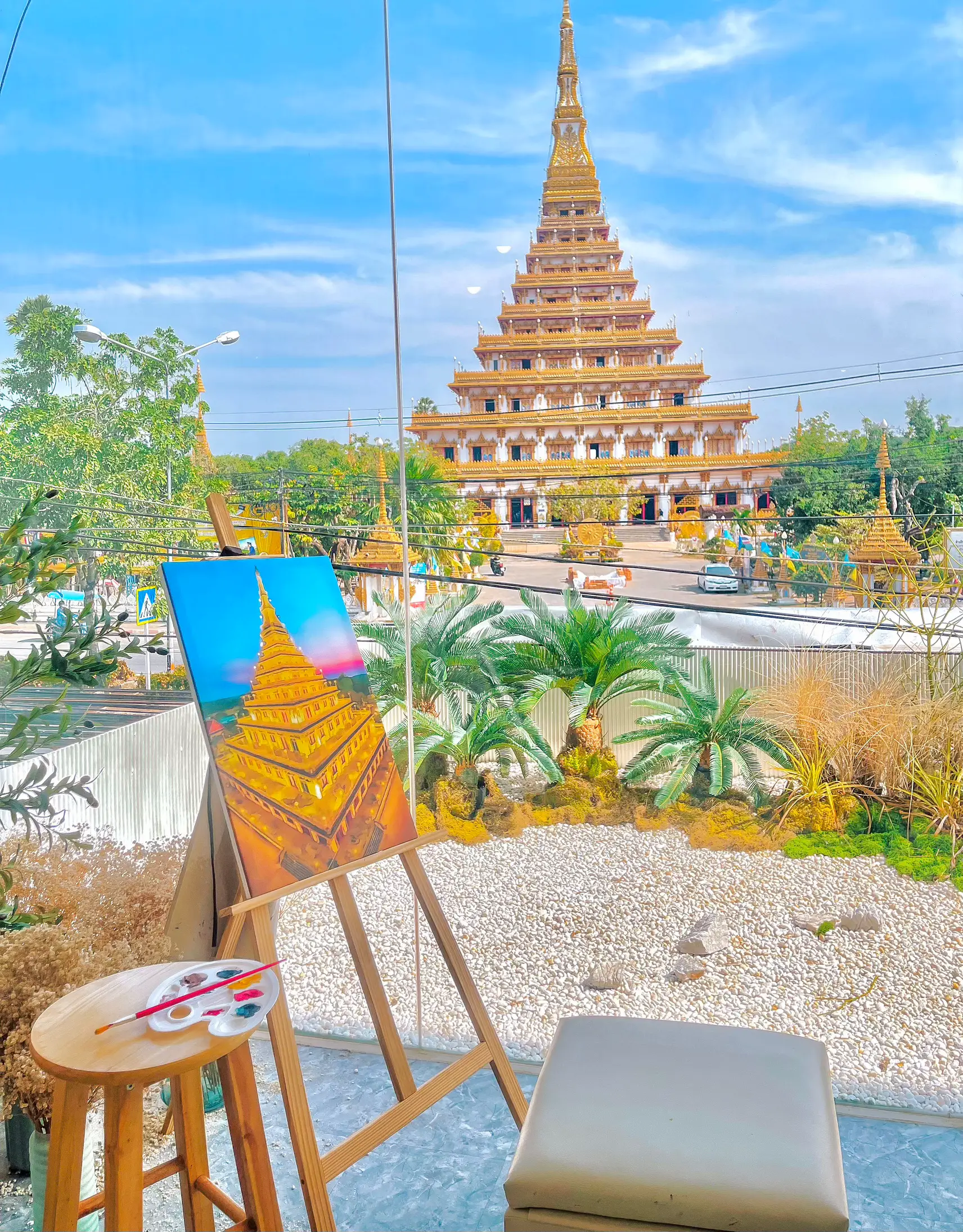 Tempris cafe 🛕 คาเฟ่วิววัดสวยๆ | แกลเลอรีที่โพสต์โดย Pimsane 🪻💜 | Lemon8