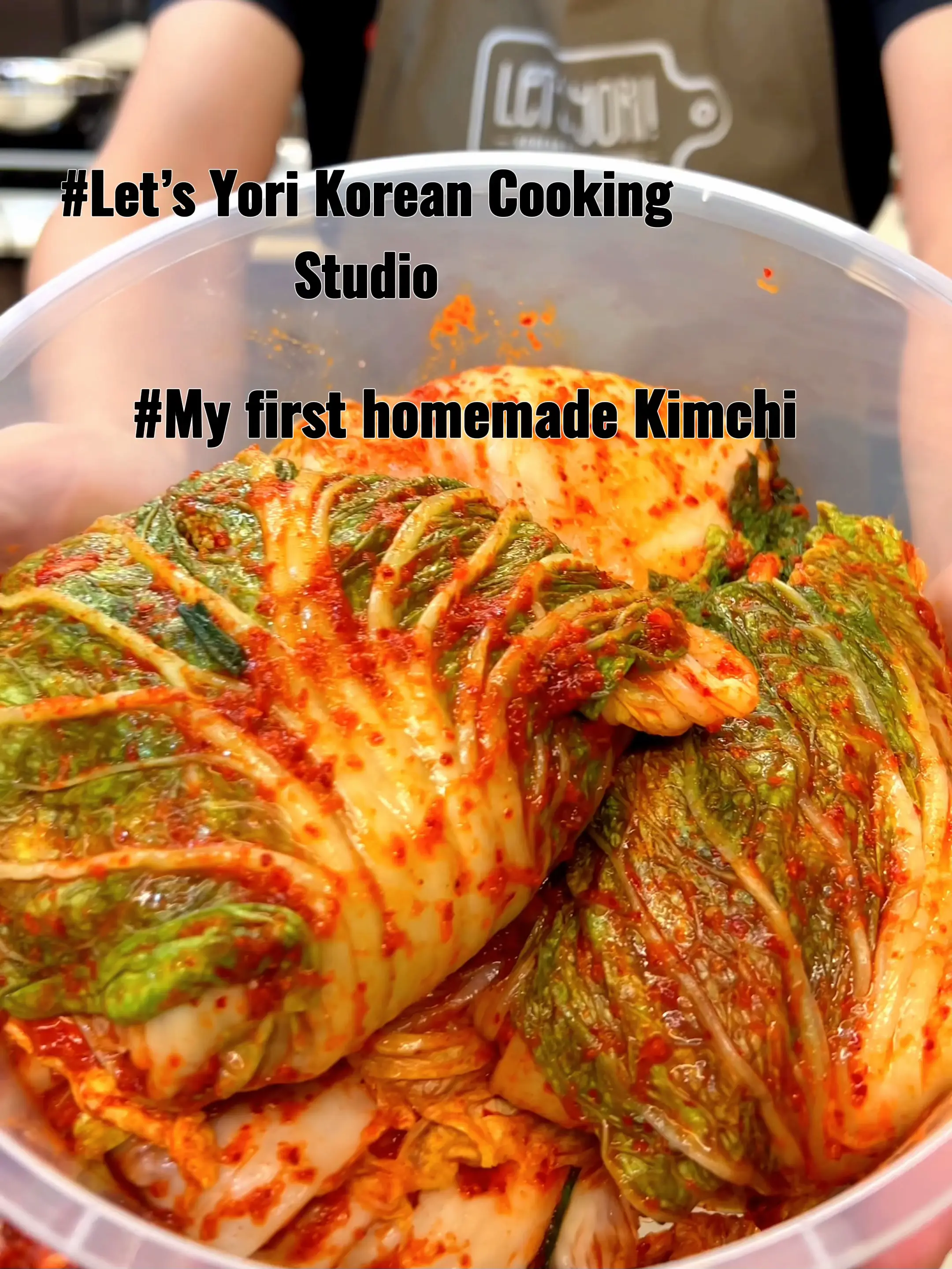 Try Kimchi class Let’s YORI! Korean cooking studio | Video published by Food Leveling | Lemon8