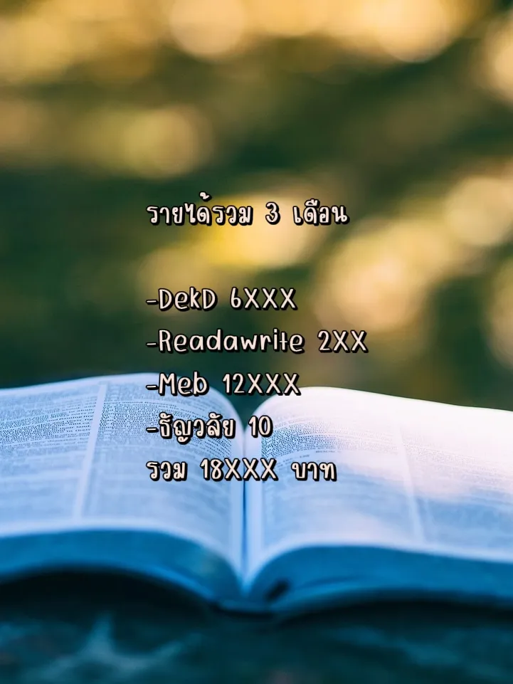 รีวิวแต่งนิยายลงเวป+รายได้ | แกลเลอรีที่โพสต์โดย LifetimeReader | Lemon8