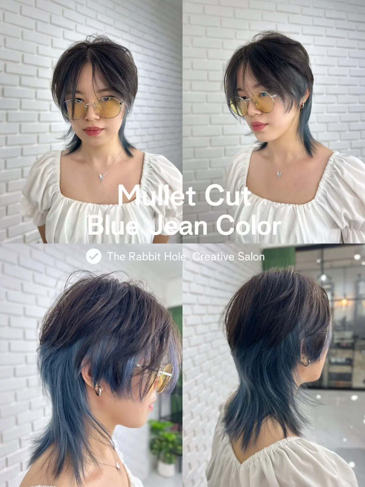 Mullet Cut & Blue Jean Color🫶 | แกลเลอรีที่โพสต์โดย Rabbitholesalon ...
