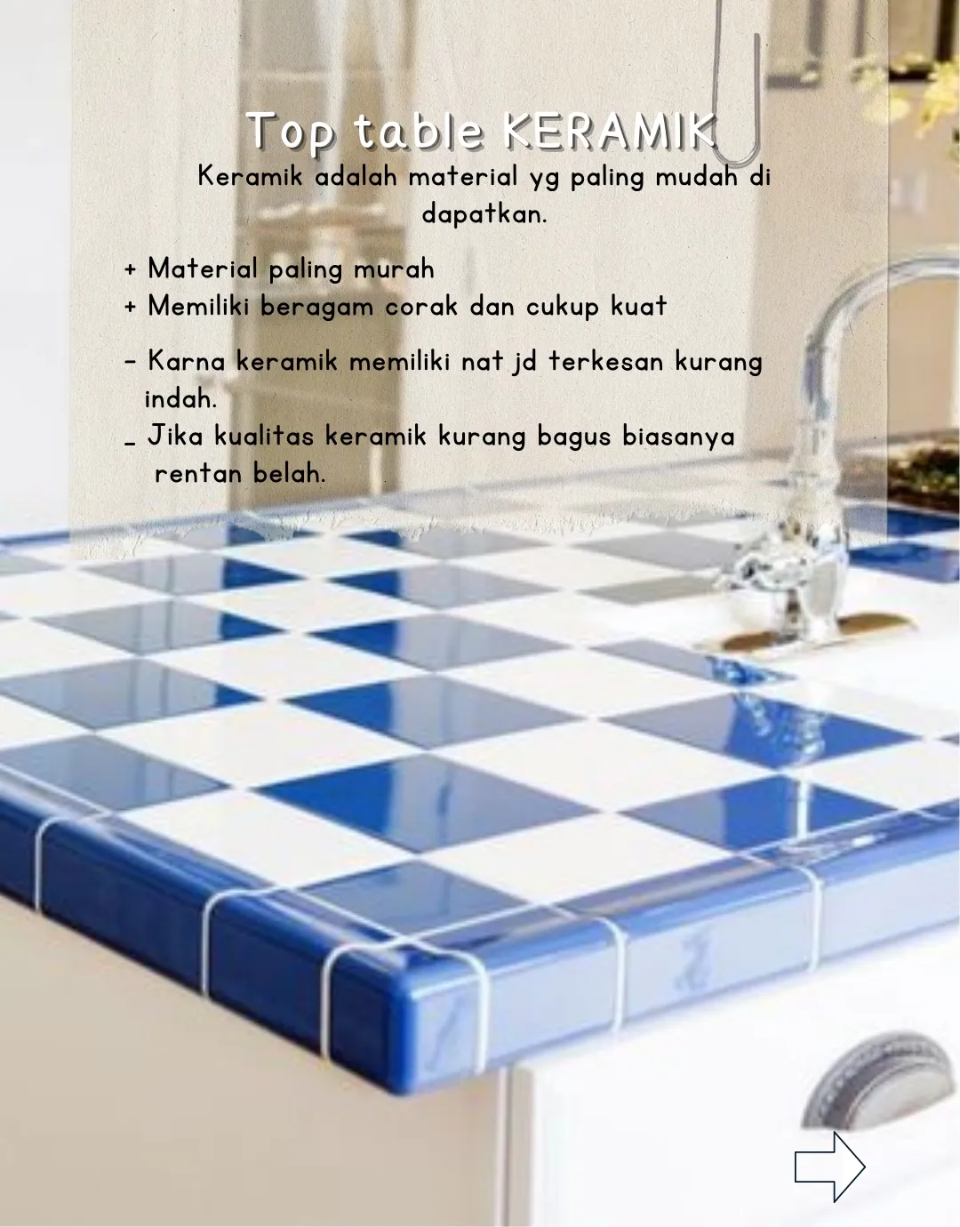 Sebelum NYESEL kenali material untuk top table | Galeri diposting oleh ...