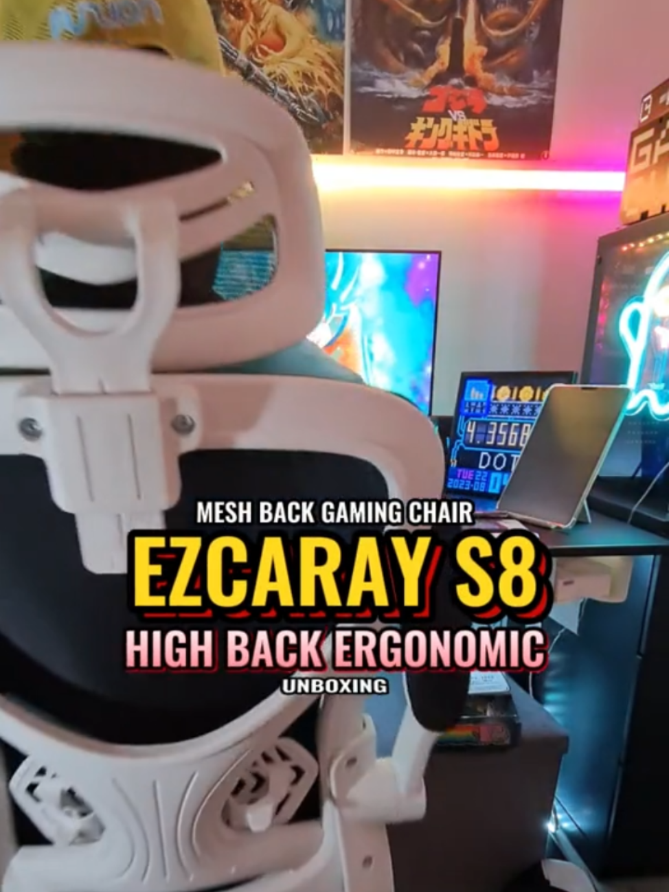 MESH BACK GAMING CHAIR EZCARAY S8 ERGONOMIC UNBOX | วิดีโอที่เผยแพร่โดย ...