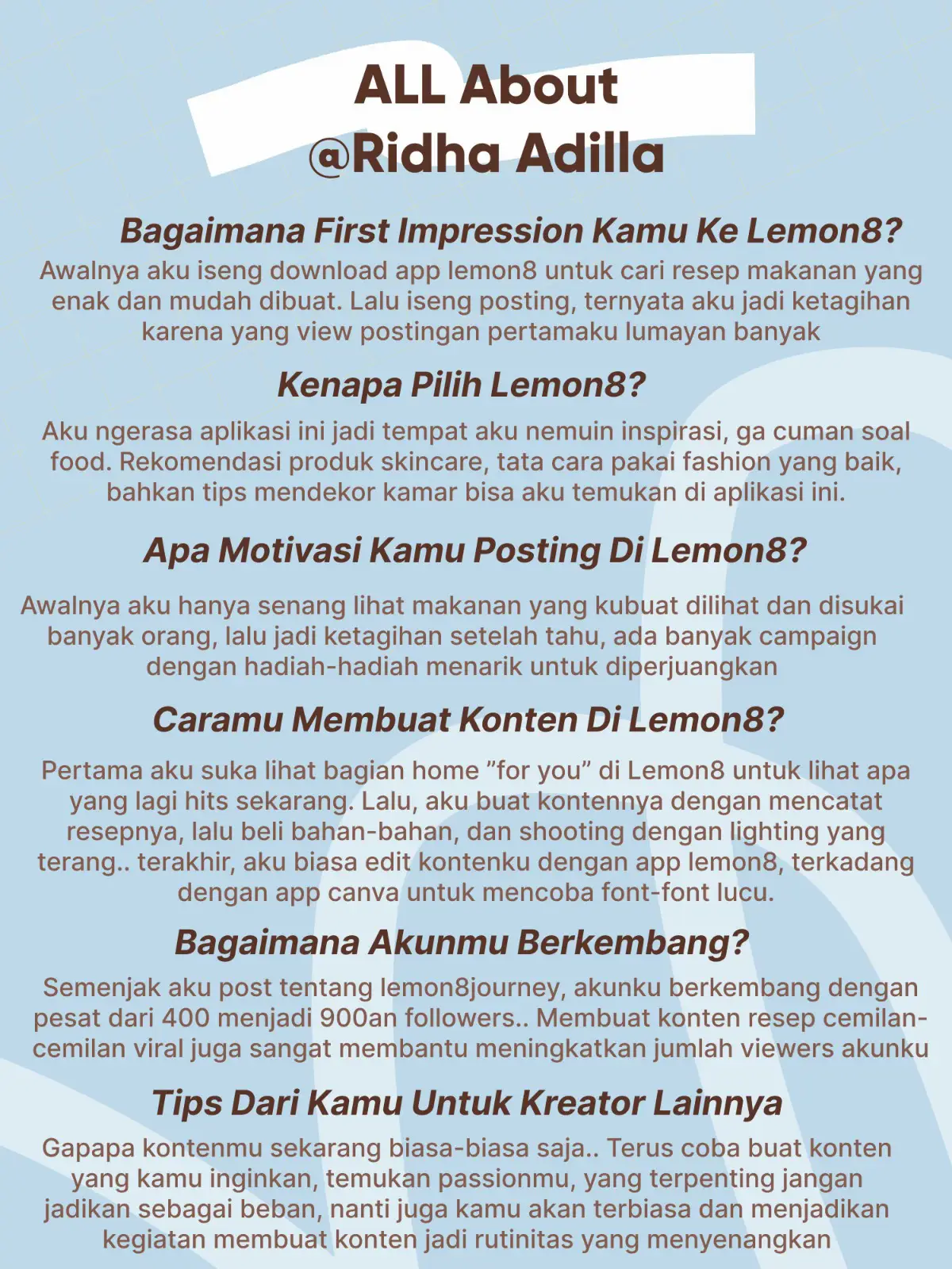 Lemon8 Creators’ Story Ep12: ridhaadilla | Galeri disiarkan oleh Lemon8_ID | Lemon8