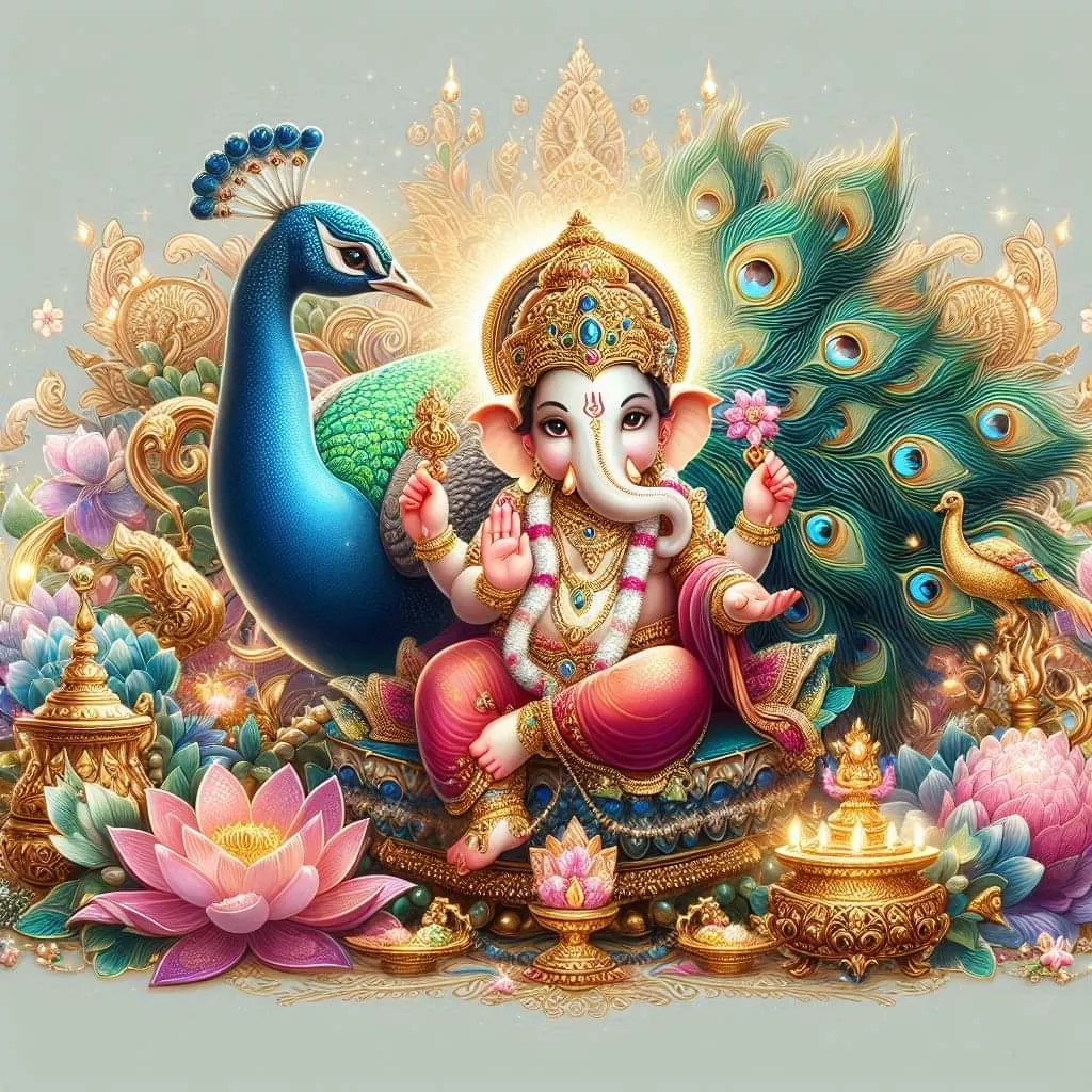 พระพิฆเนศ & นกยูง 🦚 | แกลเลอรีที่โพสต์โดย sukanya kulpakt | Lemon8