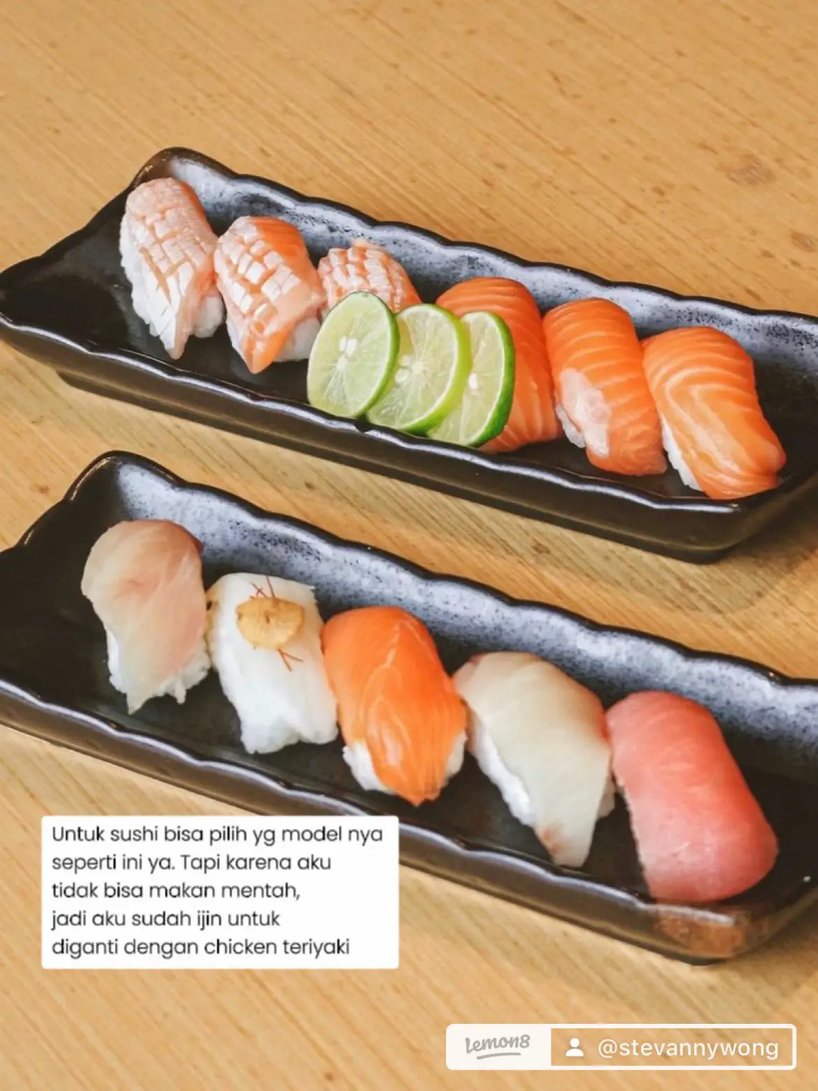 TIPS MAKAN SUSHI SUPAYA BERAT BADAN TIDAK NAIK‼️🍙🍣 | Galeri diposting oleh Stevanny Wong | Lemon8