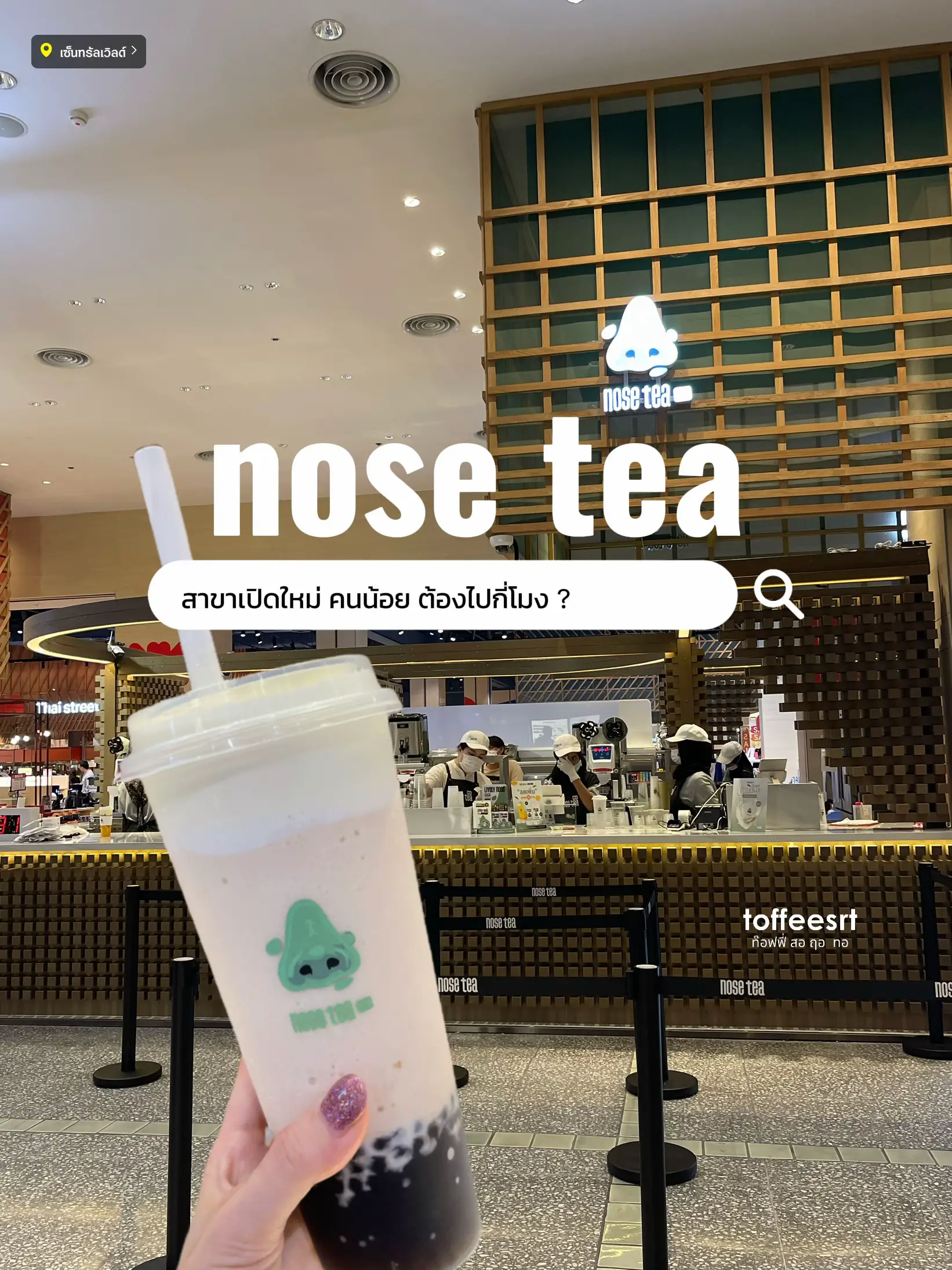 nose tea 👃🏻 Central World คนน้อย ต้องไปกี่โมง ? | แกลเลอรีที่โพสต์โดย toffeesrt | Lemon8