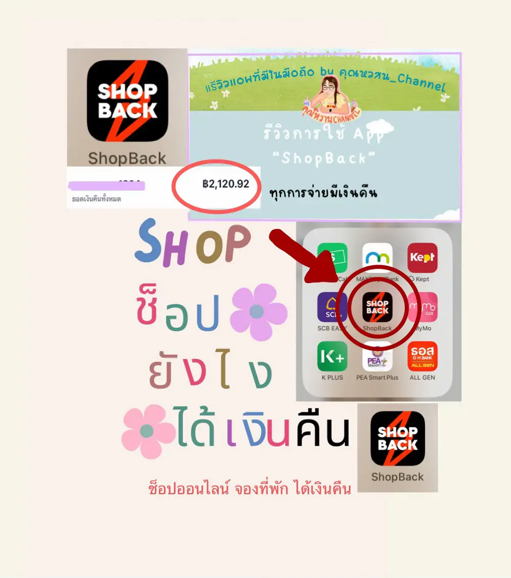 เงินคืน “ShopBack” ใช้จ่าย จองที่พัก ได้เงินคืน | แกลเลอรีที่โพสต์โดย คุณหวาน_Channel | Lemon8