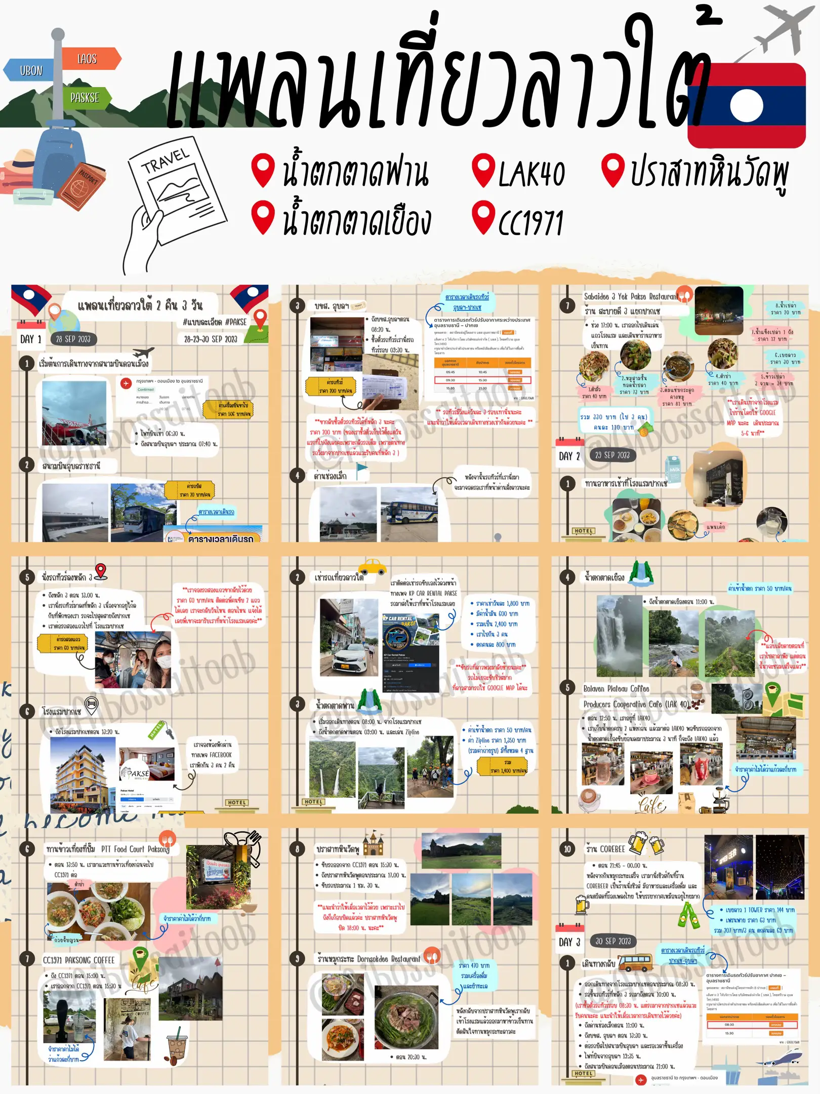 วิธีแพลนไปเที่ยวลาวใต้ | 2024 ประสบการณ์ผู้ใช้จริงบน Lemon8