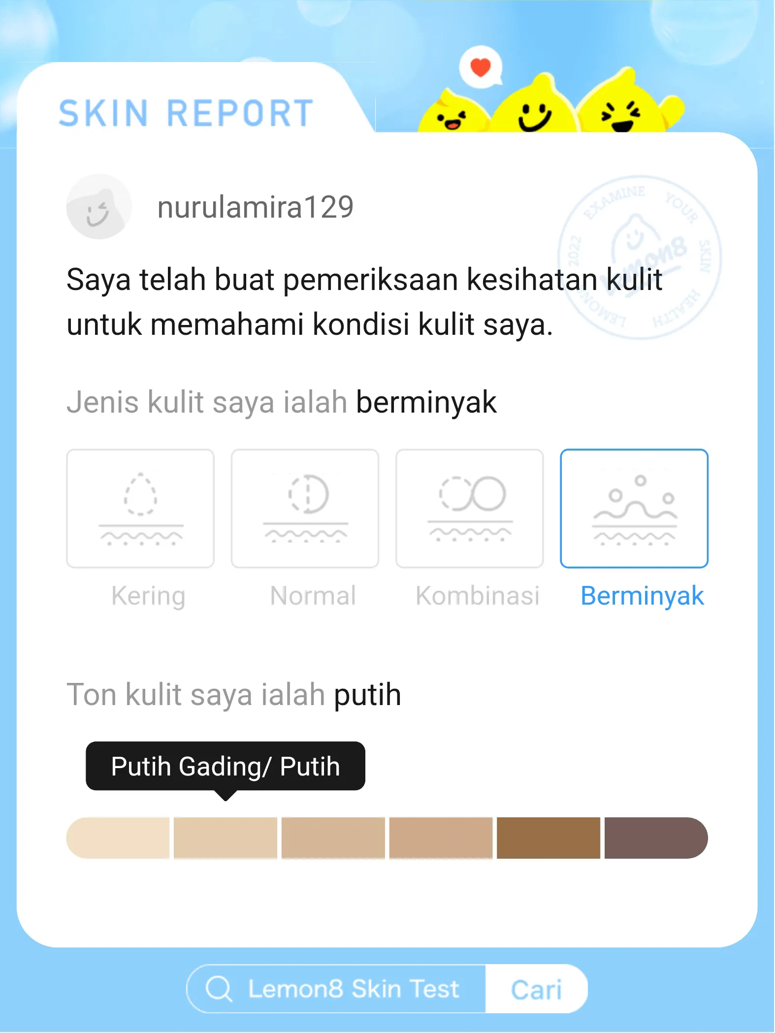 Laporan Kulit Saya | Galeri disiarkan oleh Faridah saem 29 | Lemon8