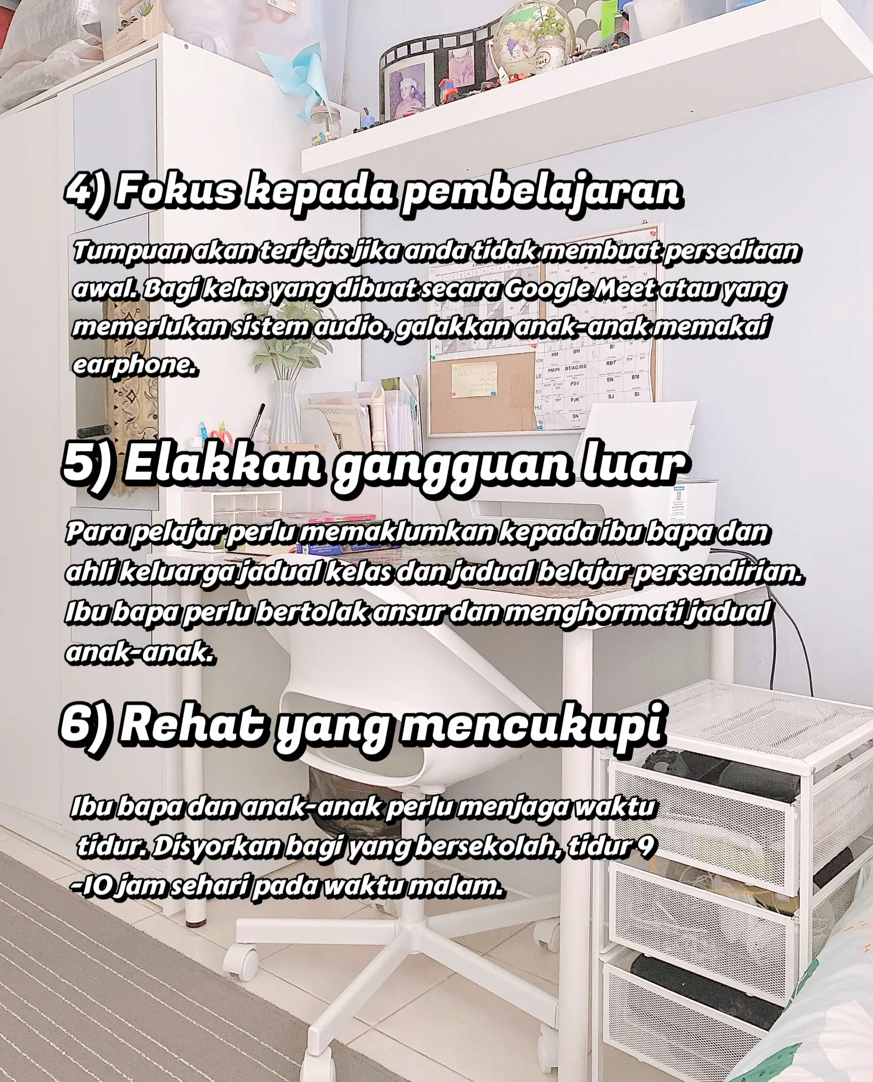 TIPS CEMERLANG BELAJAR DI RUMAH | Galeri disiarkan oleh small_litlehome | Lemon8