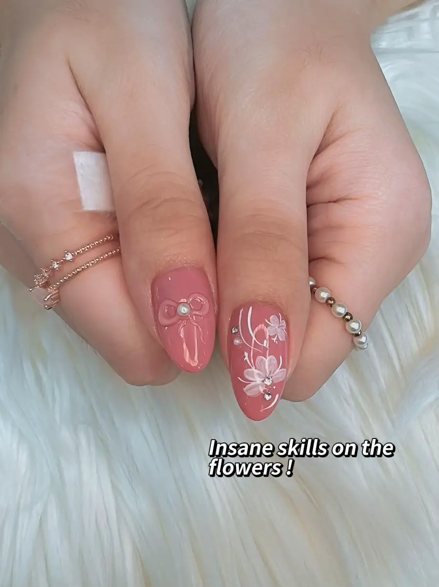 the PRETTIEST BALLETCORE nails I’ve ever gotten 😍🎀 | Gallery posted by ...
