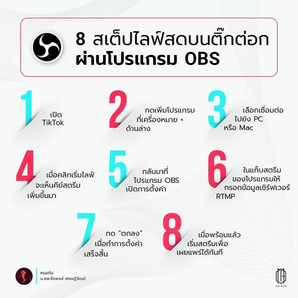 8 เสตปไลฟ์สดบนติ๊กต่อกผ่านโปรแกรม OBS | แกลเลอรีที่โพสต์โดย Dr.gim หมอกิม | Lemon8