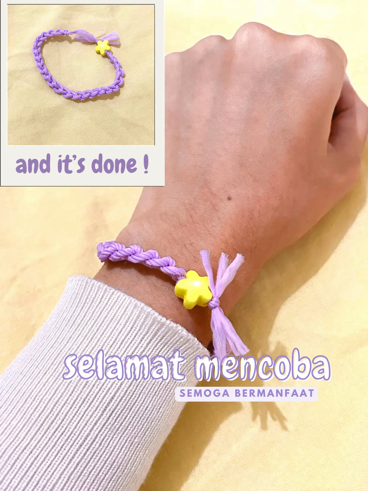 [DIY] Tutorial Merajut Gelang buat Pemula 🎀🧶🧵 | Galeri diposting oleh ...