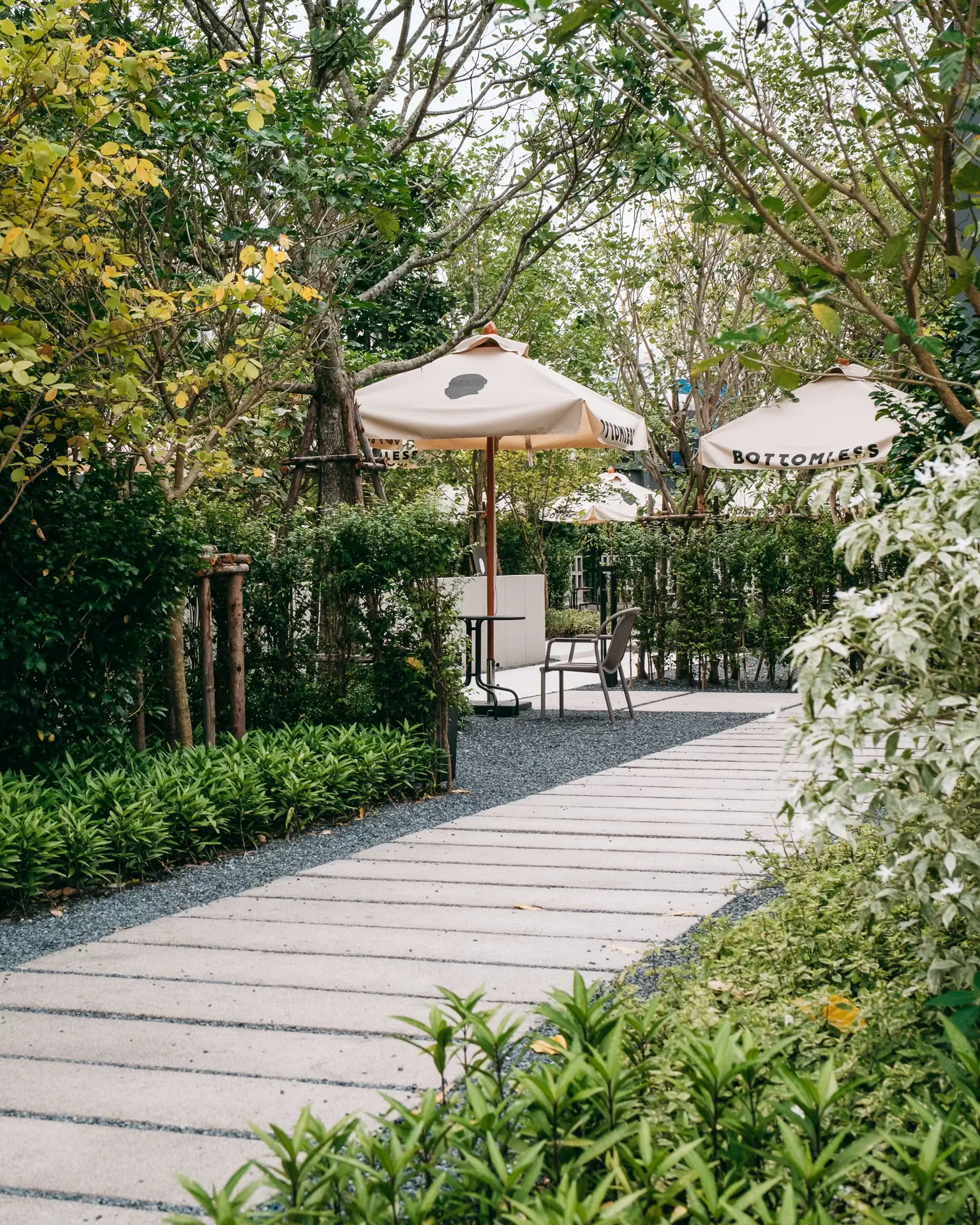 Bottomless คาเฟ่ในสวนสุดชิล ~ เปิดใหม่ที่พัฒนาการ 🌳☕️ | แกลเลอรีที่โพสต์โดย Rattomarty | Lemon8