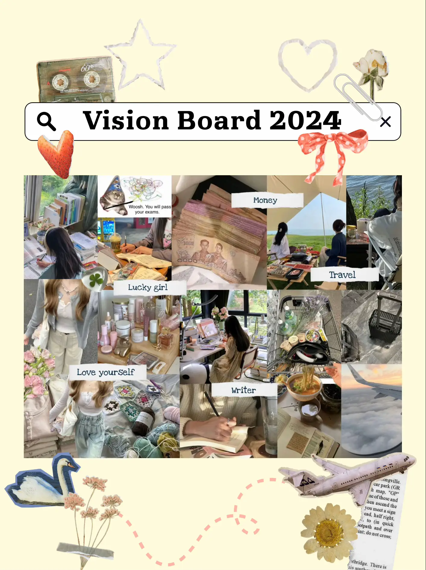 ลองทำ⋆｡‧˚ʚ Vision Board 2024 ɞ˚‧｡⋆ ครั้งแรกในชีวิต🧘🏻‍♀️🫧💫 | แกลเลอรีที่ ...