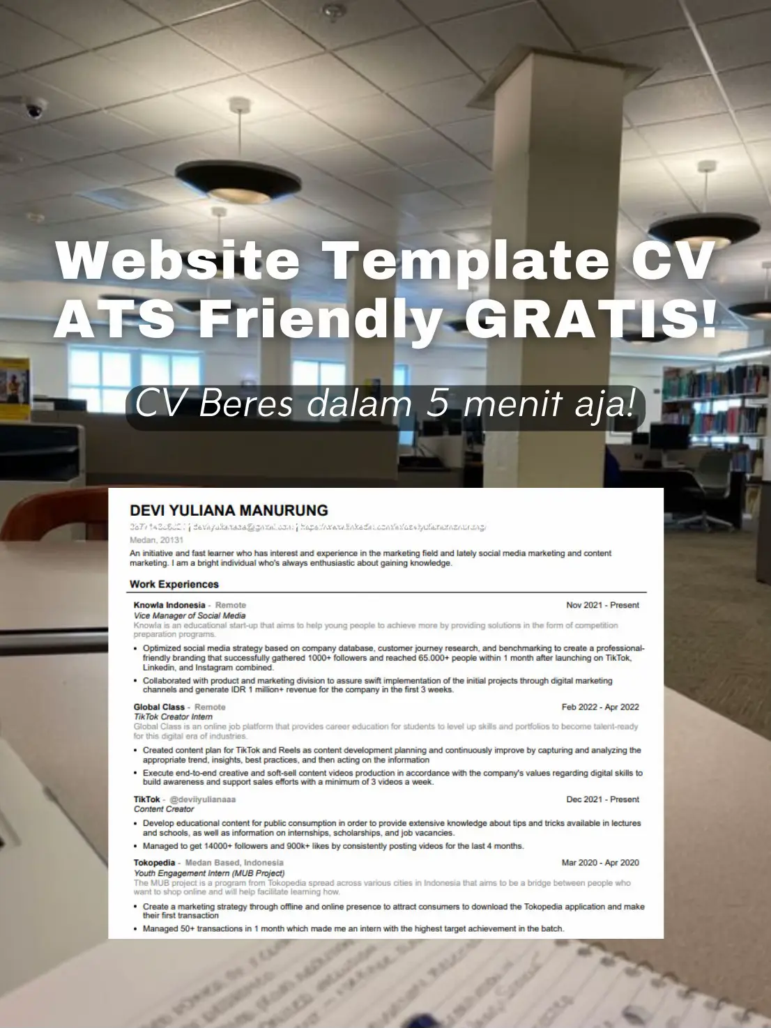 cv template free edit - Carian Lemon8