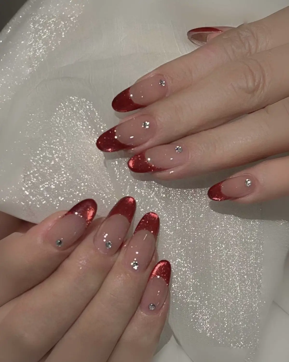 🎀🍒ไอเดียลายเล็บสีแดง (x-mas nails)🎅🏻 | แกลเลอรีที่โพสต์โดย Bam⭐️ | Lemon8