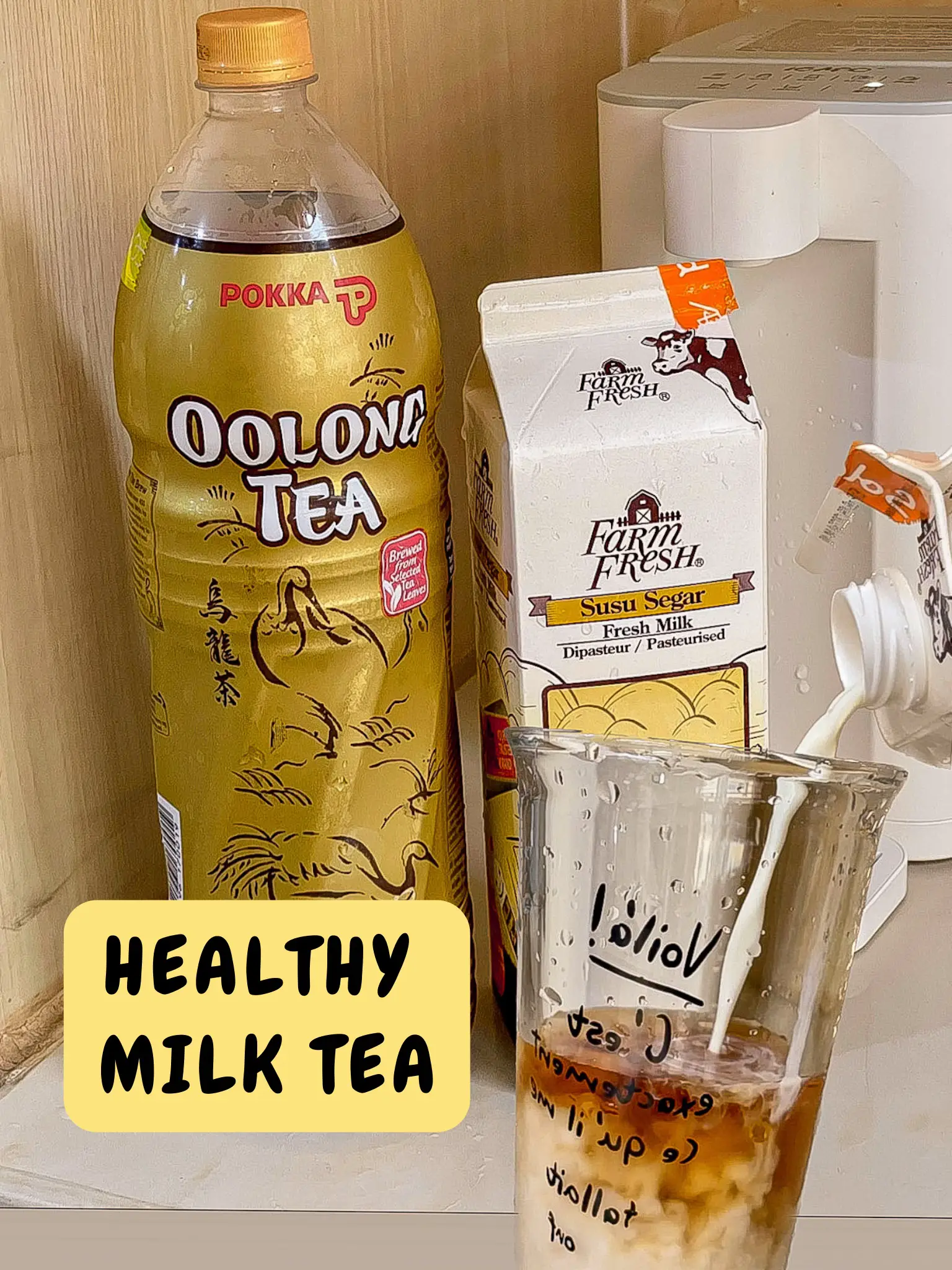 【Save it】2-Ingredients Oolong Milk Tea😍 | Galeri disiarkan oleh yomii lim🥢 | Lemon8