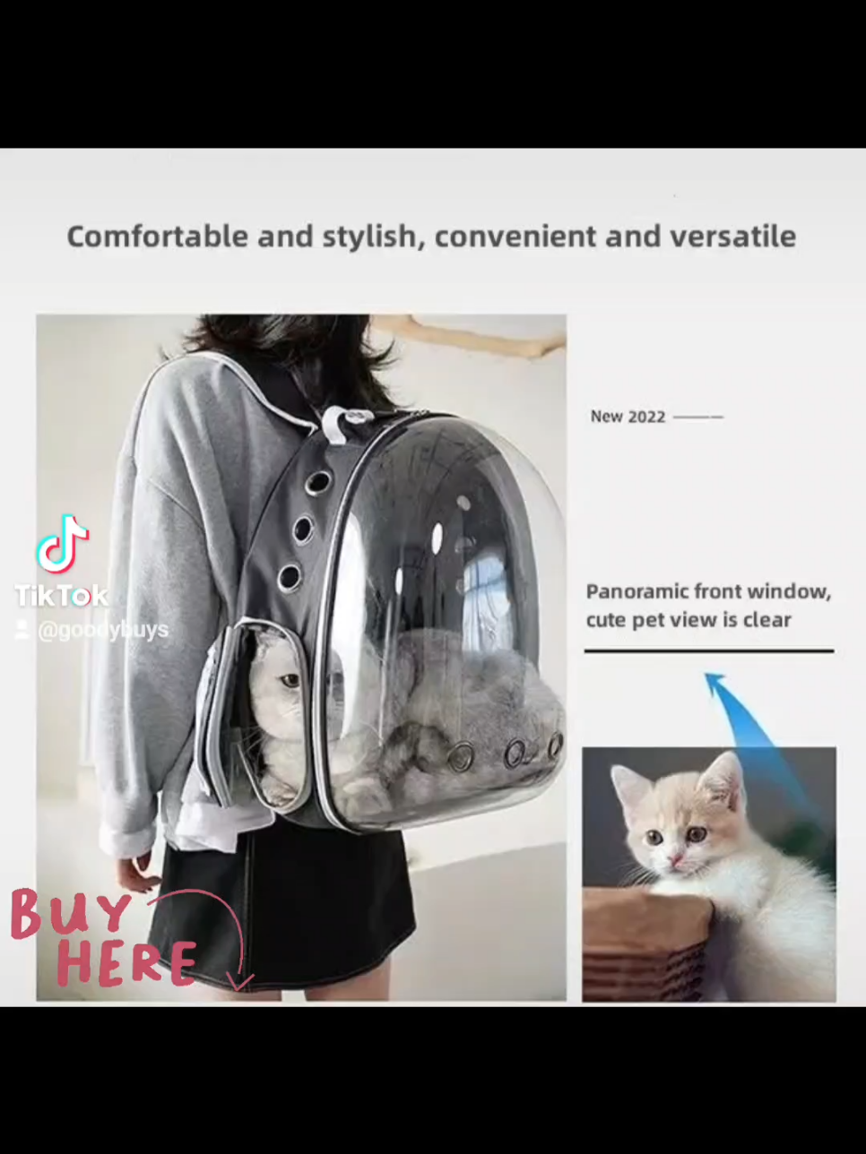 STYLISH PET CAT BACKPACK | Video published by Goodybuys | Lemon8