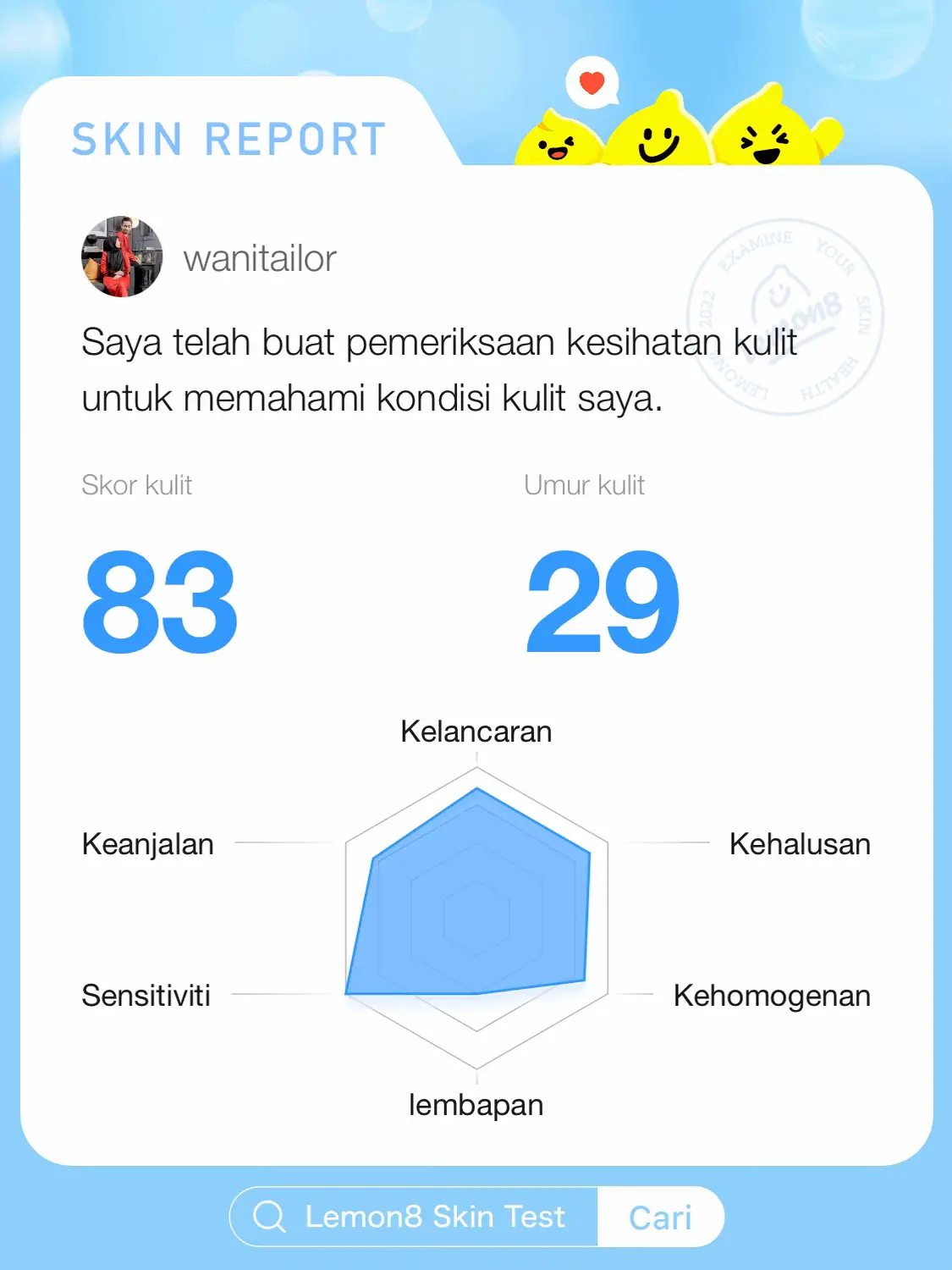 Laporan Kulit Saya | Galeri disiarkan oleh Wani Tailor | Lemon8