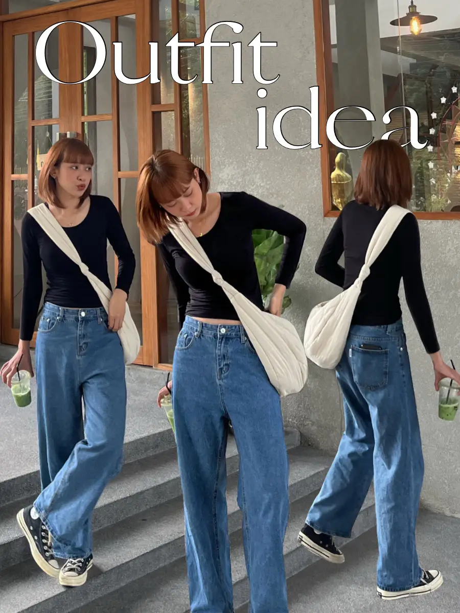 Outfit idea : cafe look💙🖤🤍 | แกลเลอรีที่โพสต์โดย JANE | Lemon8