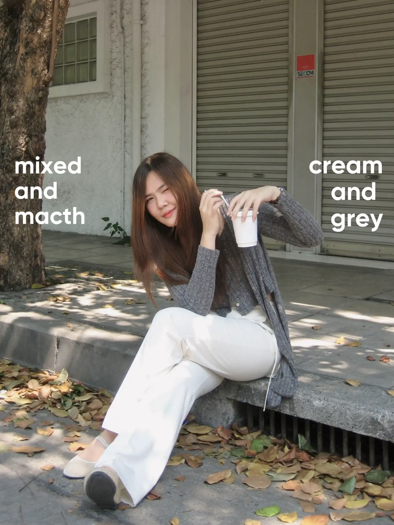 OOTD 👀 Cream with Grey 🛒🪞 | แกลเลอรีที่โพสต์โดย Ugmii | Lemon8
