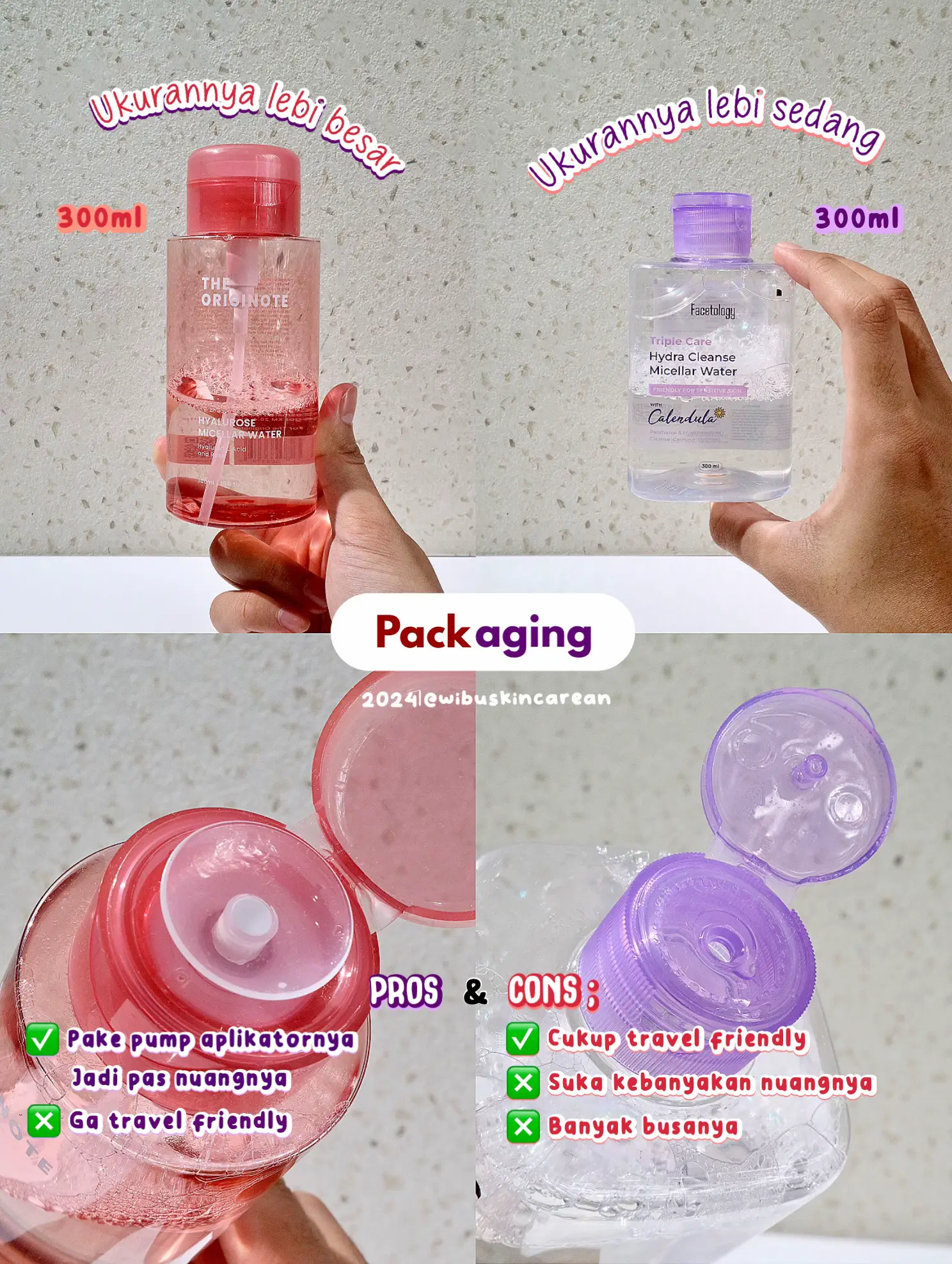 BATTLE MICELLAR WATER 49K FACETOLOGY VS ORIGINOTE‼️ | Galeri diposting oleh Hirumi Kun | Lemon8