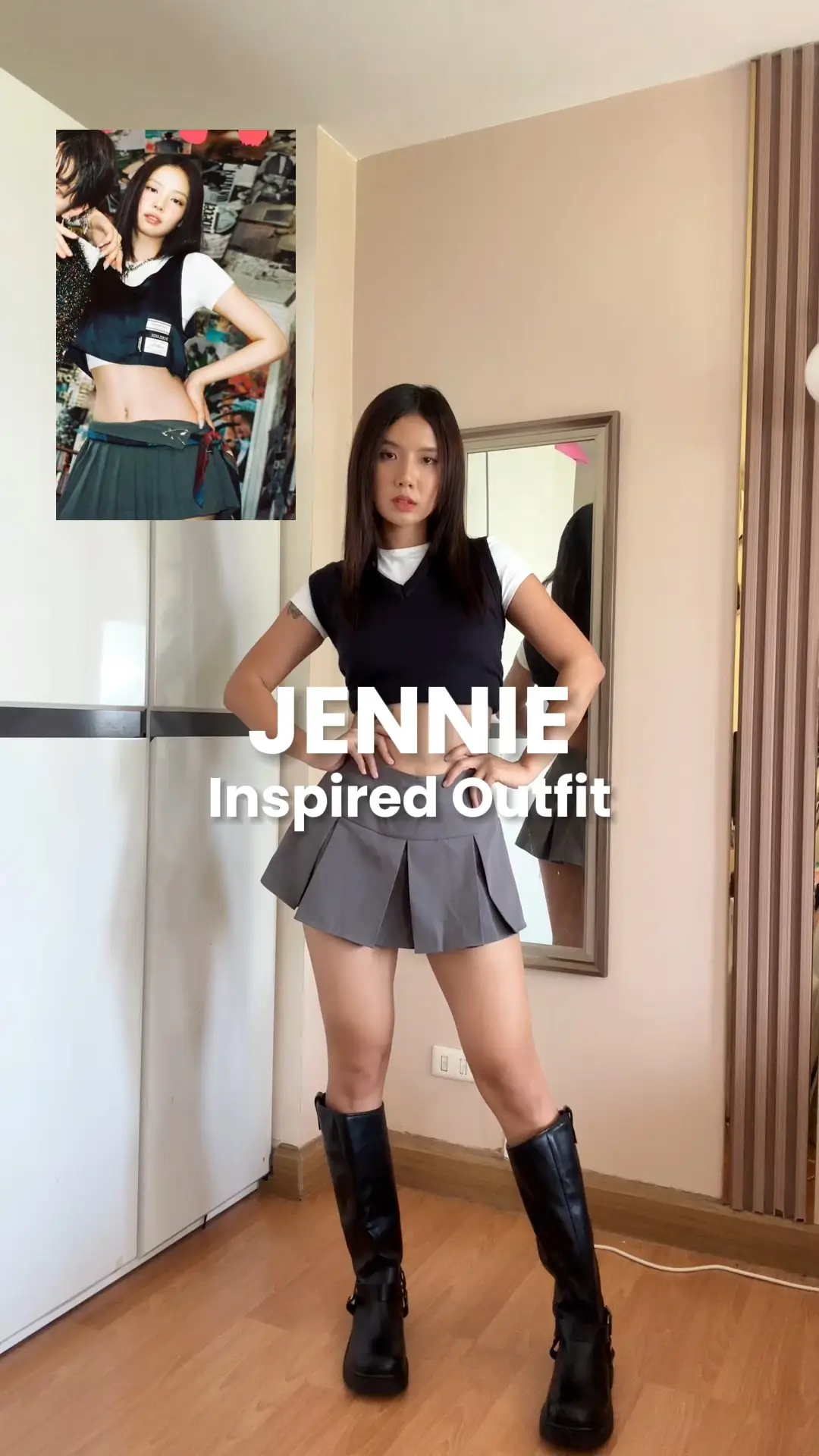 Jennie Inspired Outfit | วิดีโอที่เผยแพร่โดย Mingjupimpisa | Lemon8
