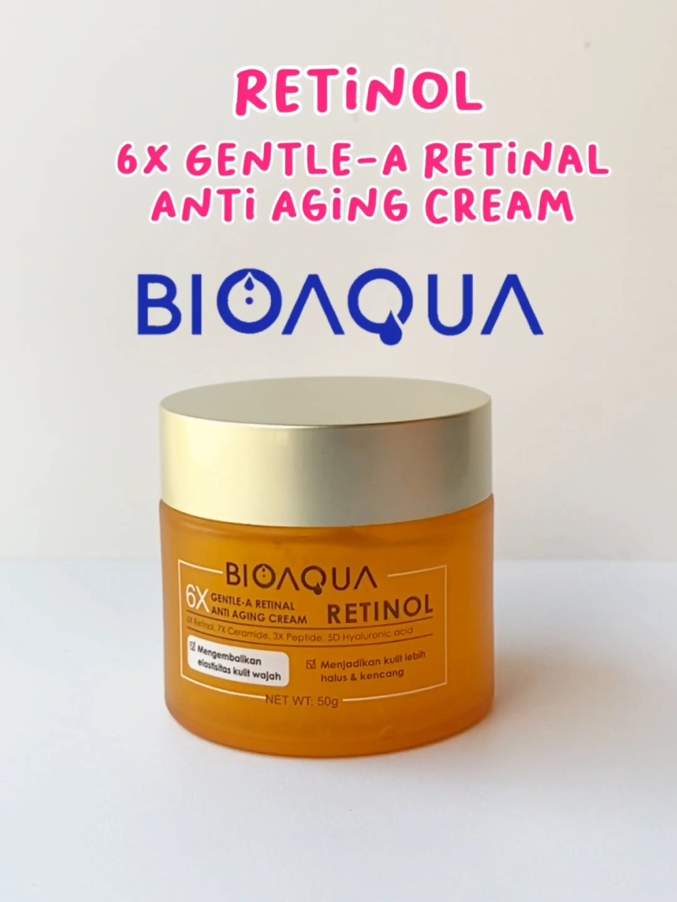 BIOAQUA 6X Gentle-A Retinol Cream Anti Aging | Video dipublikasikan ...
