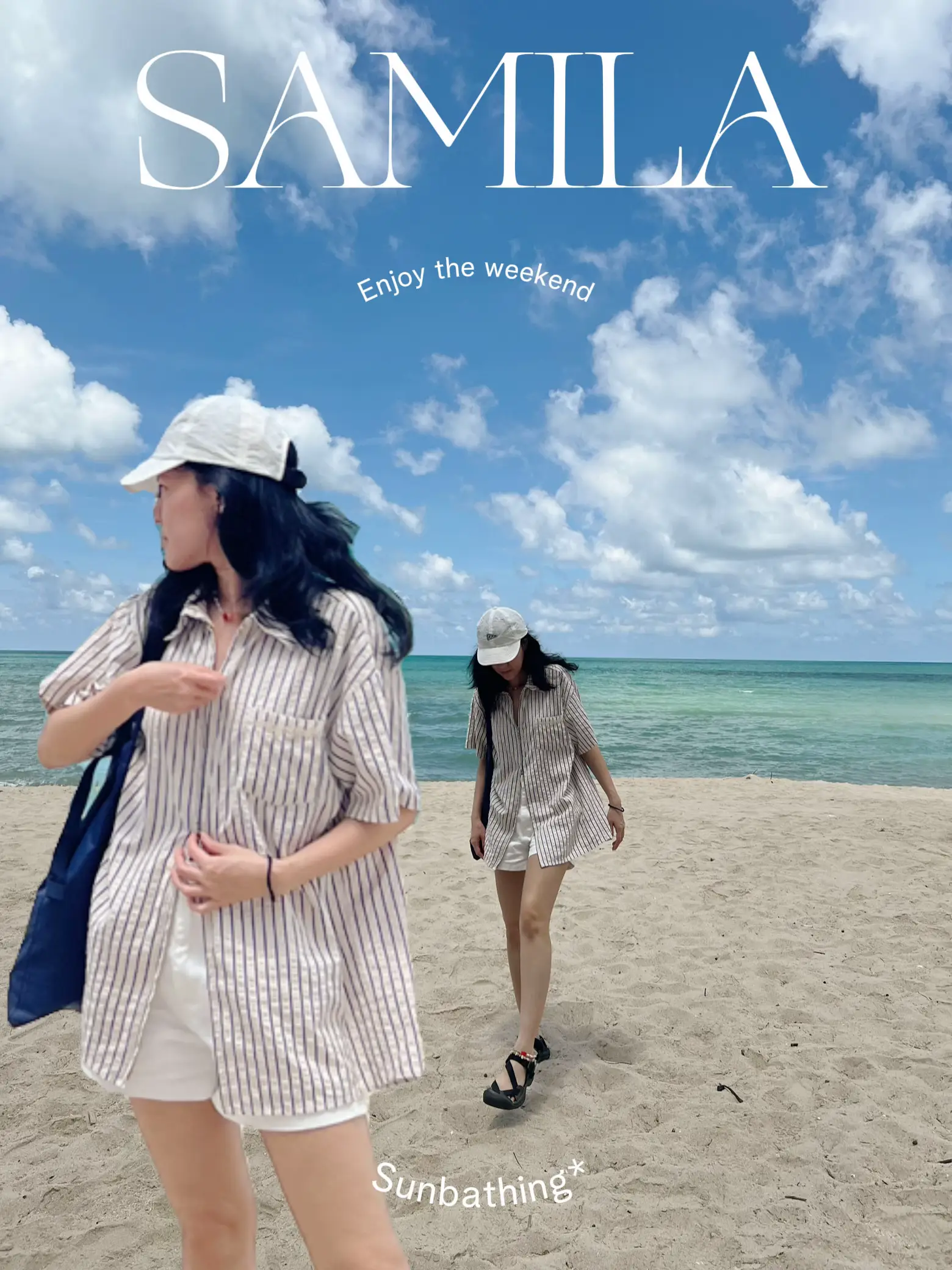 Ootd ถ่ายรูปท้องฟ้าสวยๆ ที่แหลมสมิลา สงขลา | แกลเลอรีที่โพสต์โดย SANDEE LIKEACAT | Lemon8