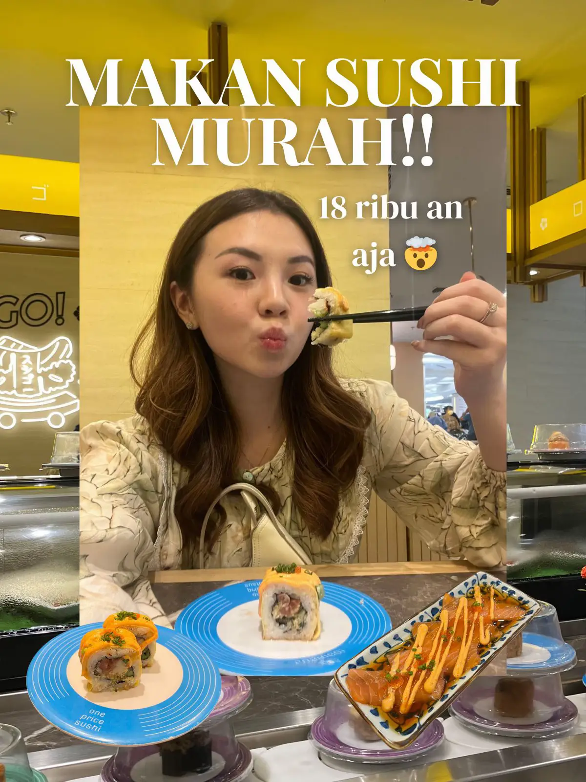 Makan sushi termurah!! Cuman 18 ribu aja😌 | Galeri diposting oleh Gabrielle Wangs | Lemon8