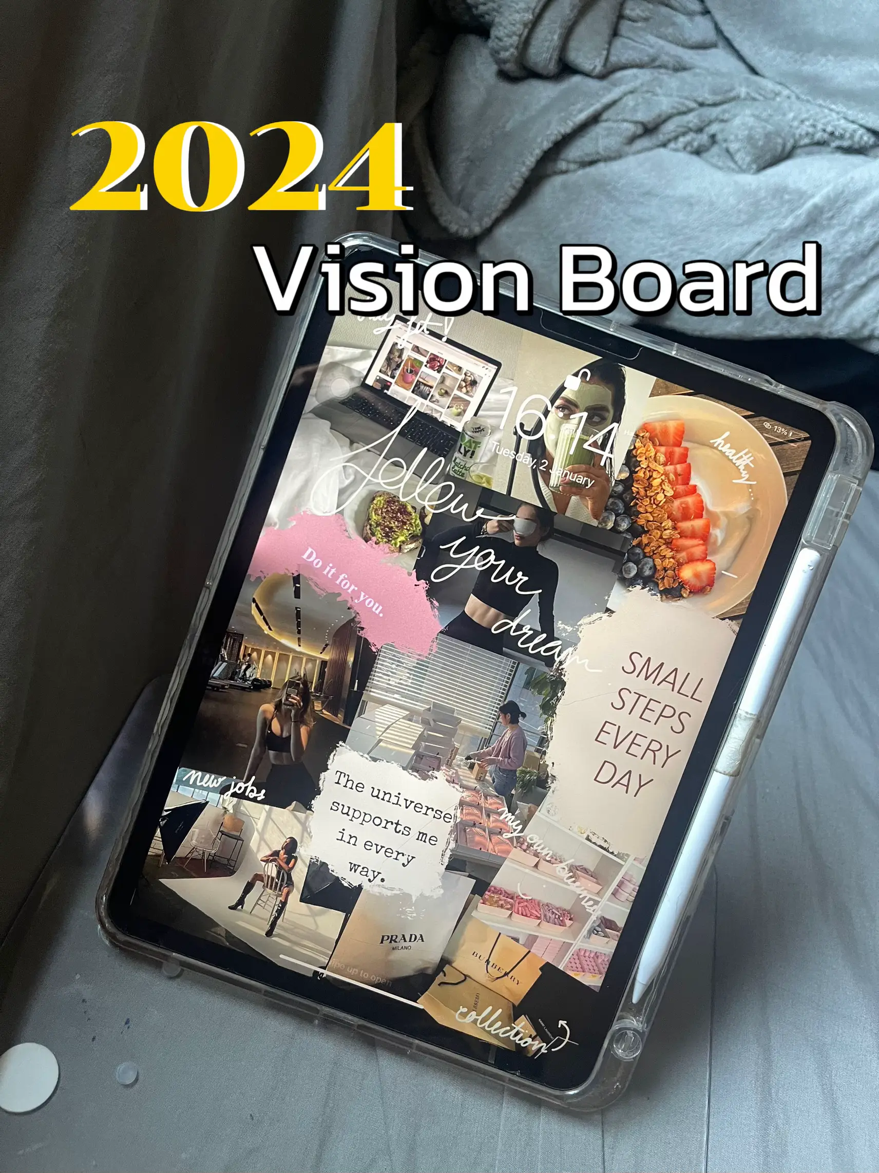 2024 Vision Board Idea | แกลเลอรีที่โพสต์โดย นาทากีตู้ | Lemon8