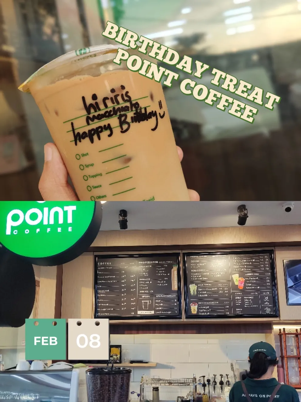 BIRTHDAY TREAT POINT COFFEE | Galeri diposting oleh Riris | Lemon8