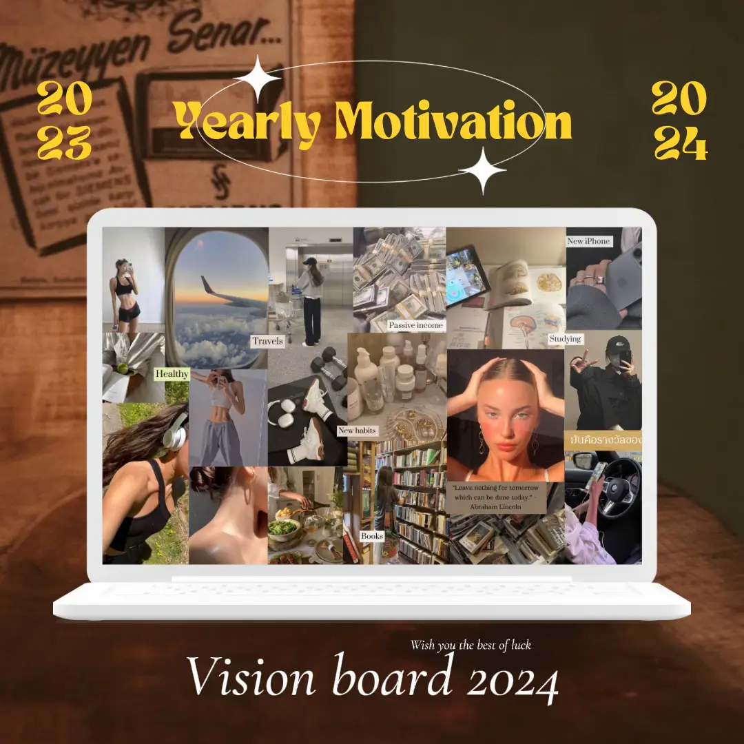พาทำ Vision board ในปี 2024 📸 | แกลเลอรีที่โพสต์โดย Dabrd:) | Lemon8