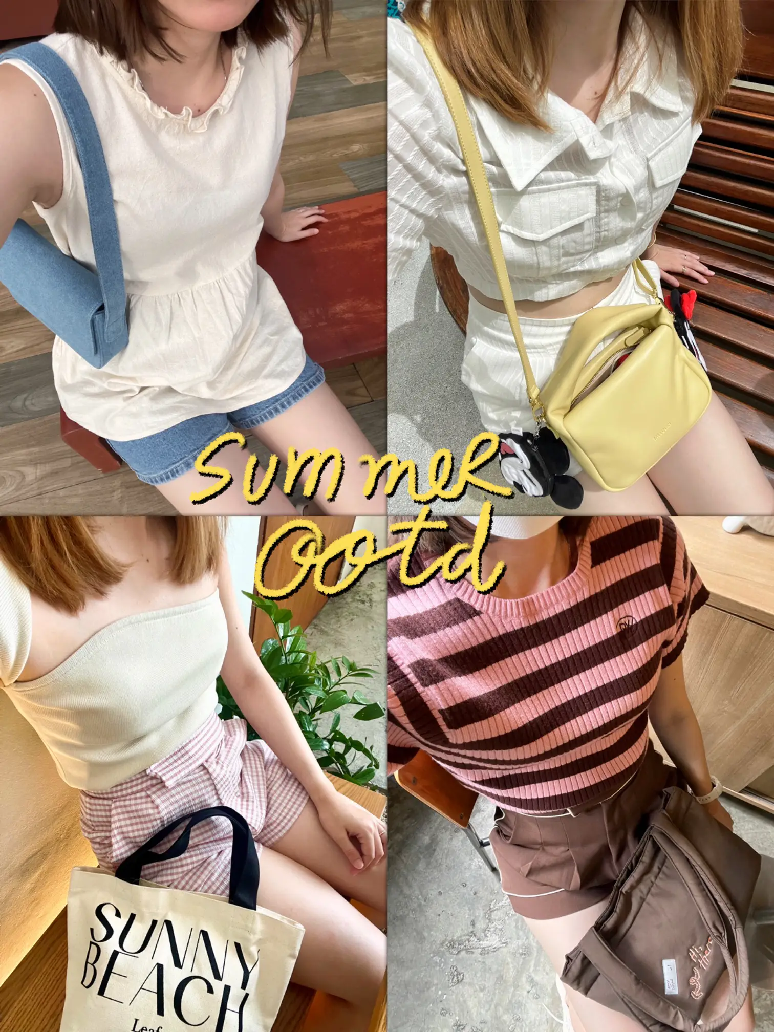 Summer Outfit Ideas แชร์ไอเดียแต่งตัวลุคชิลสู้แดด ☀️ | แกลเลอรีที่โพสต์โดย puifainaka | Lemon8