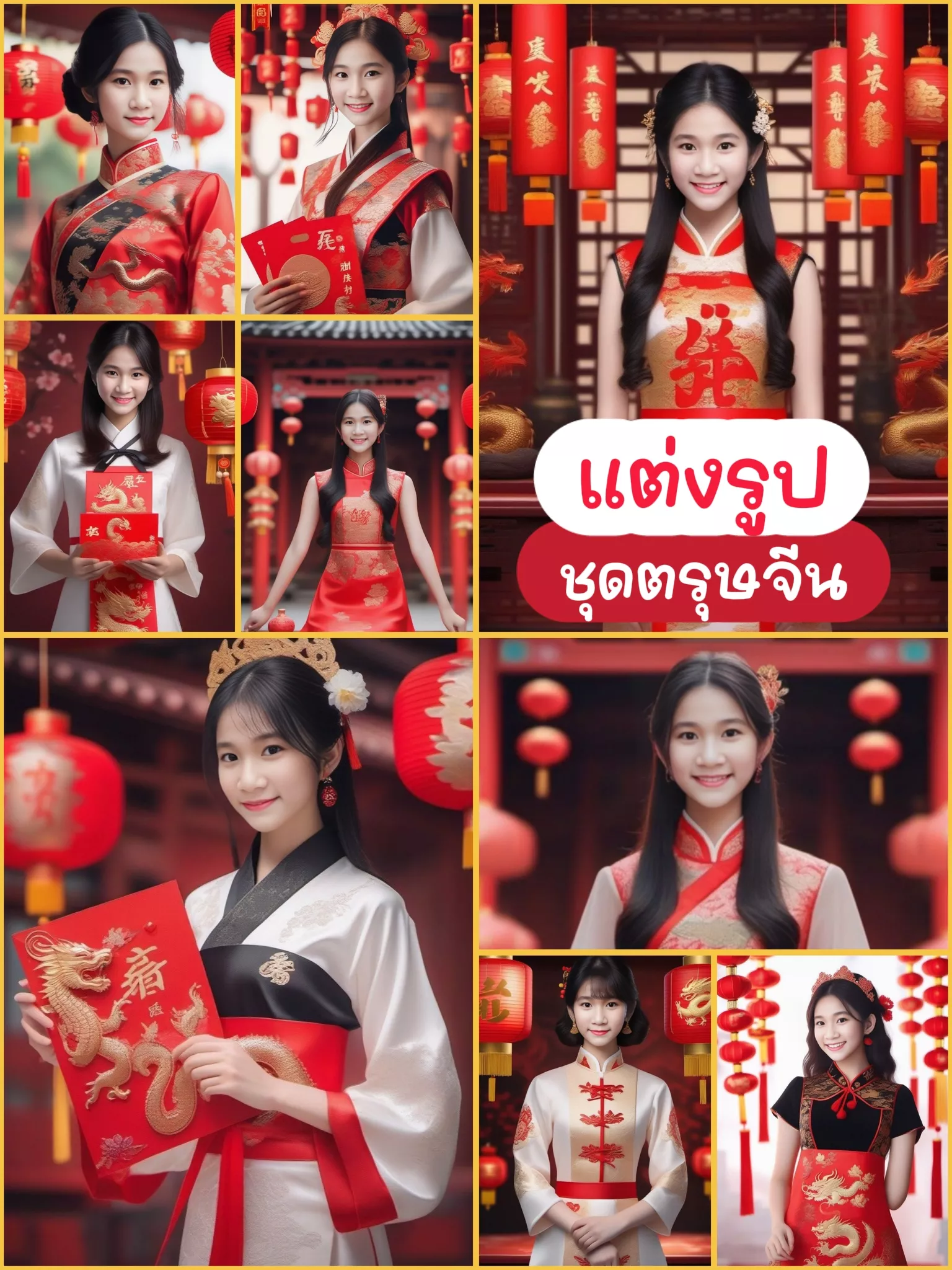 🧧แต่งรูปชุดตรุษจีน 🐉 | แกลเลอรีที่โพสต์โดย sukanya kulpakt | Lemon8