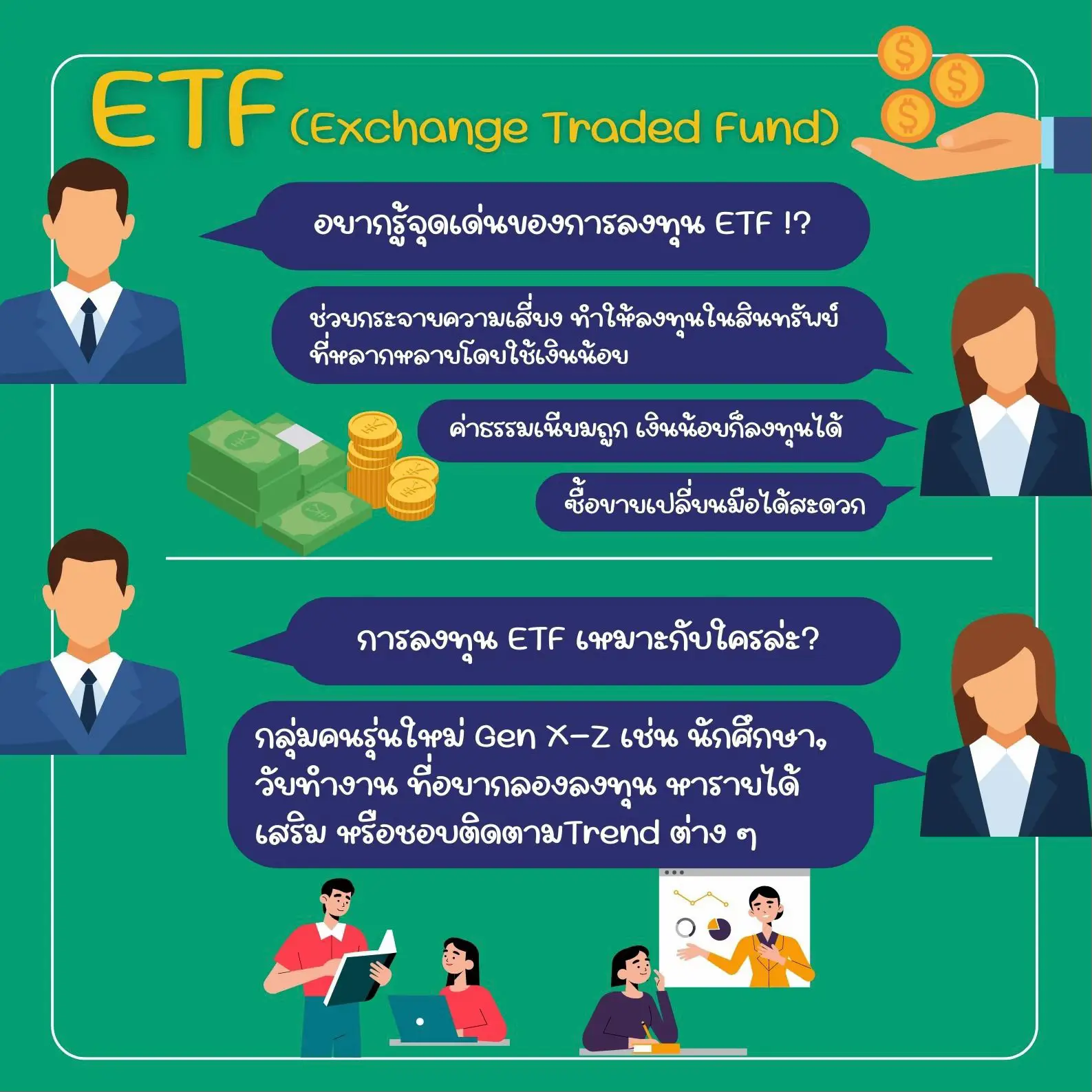รู้ไว้ก่อนลงทุน เกี่ยวกับ ETF มันคืออะไร?! โพสต์นี้มีคำตอบ💵💰 | แกลเลอรีที่โพสต์โดย An_Anny | Lemon8