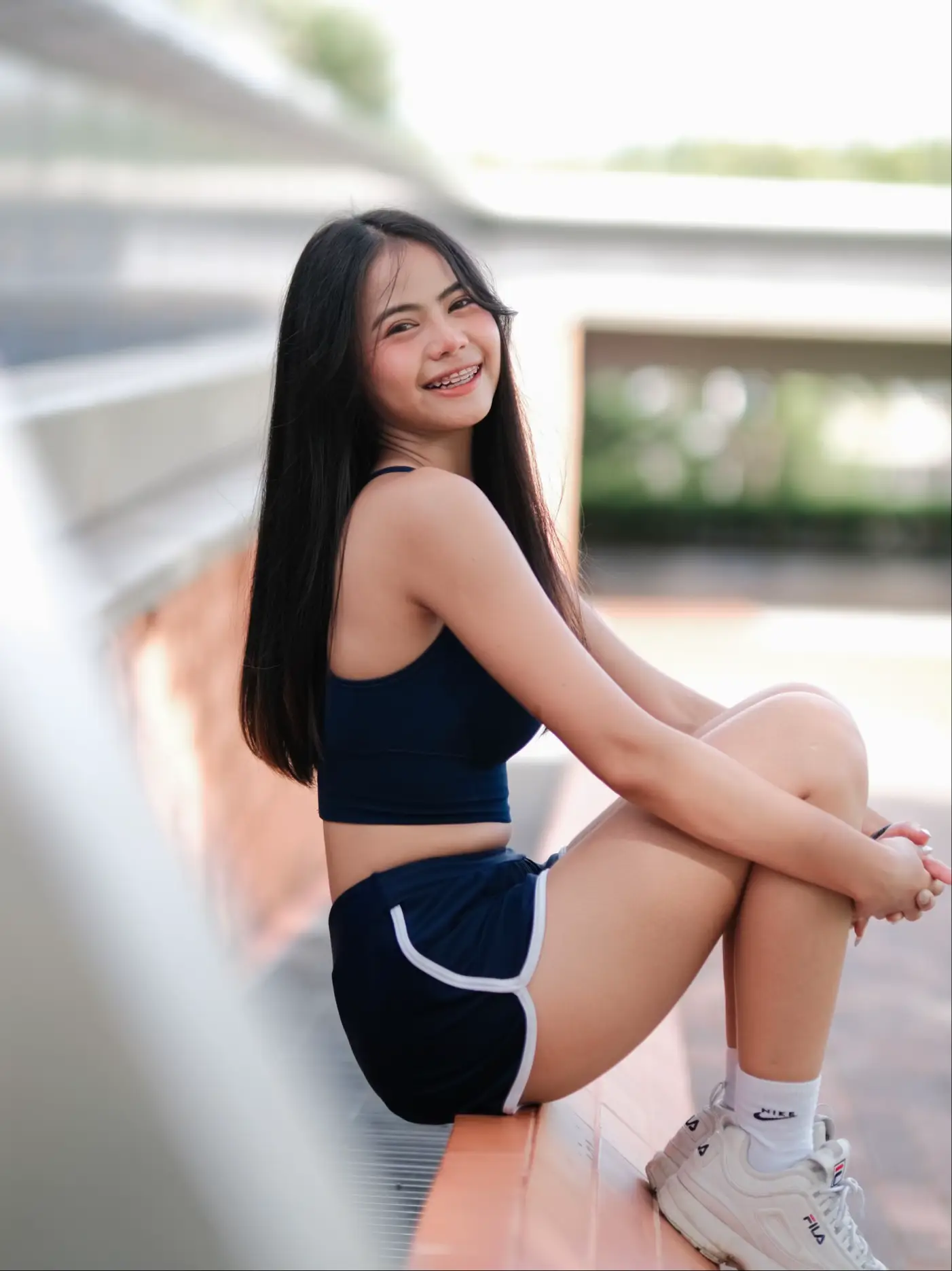 ถ่ายรูปชุดออกกำลังกายที่สวนจุฬา 100 ปี 🌤🌷💗 | แกลเลอรีที่โพสต์โดย Oeng-oei | Lemon8